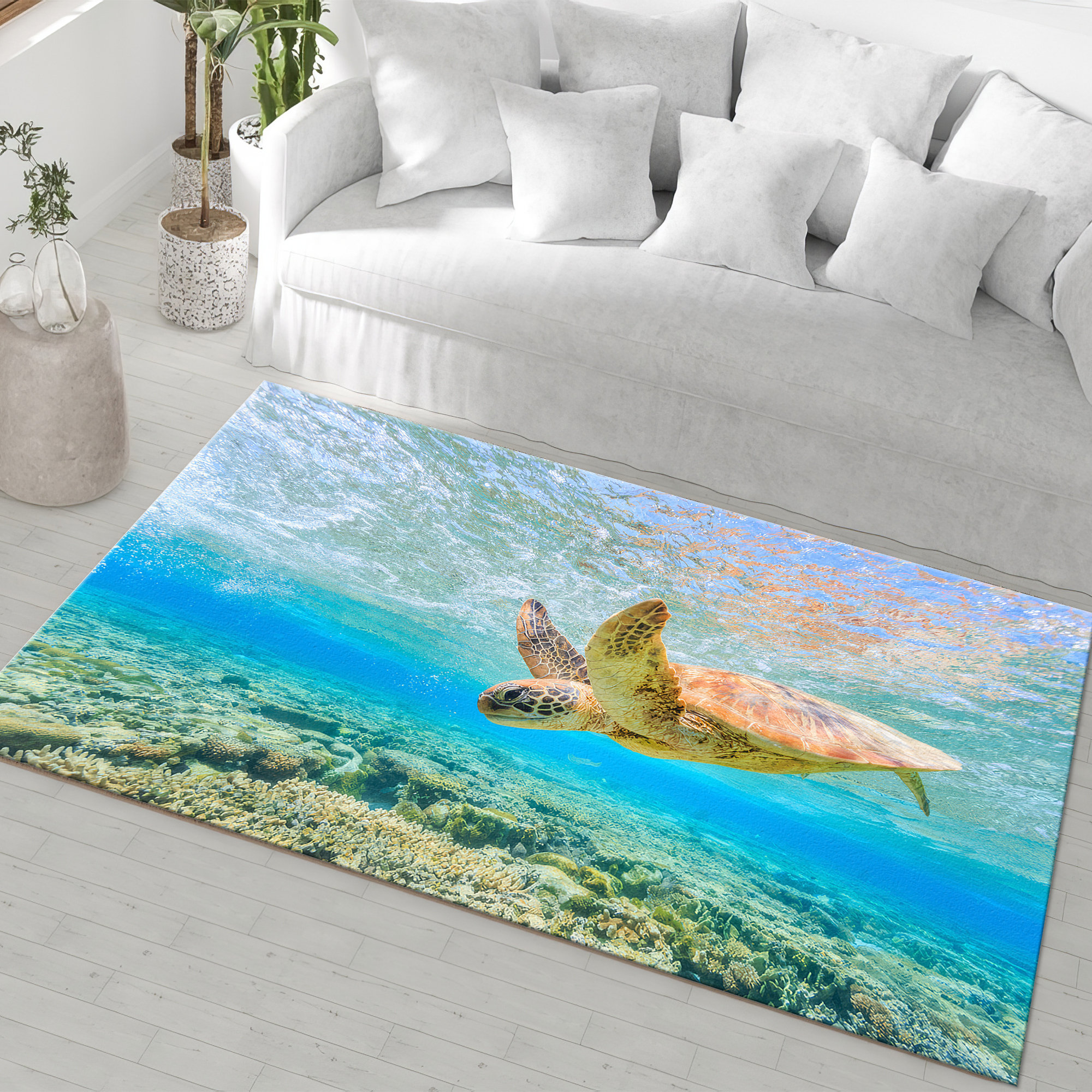 kayra export Chic tapis non tissé imprimé avec des motifs géométriques complexes et des tons ...