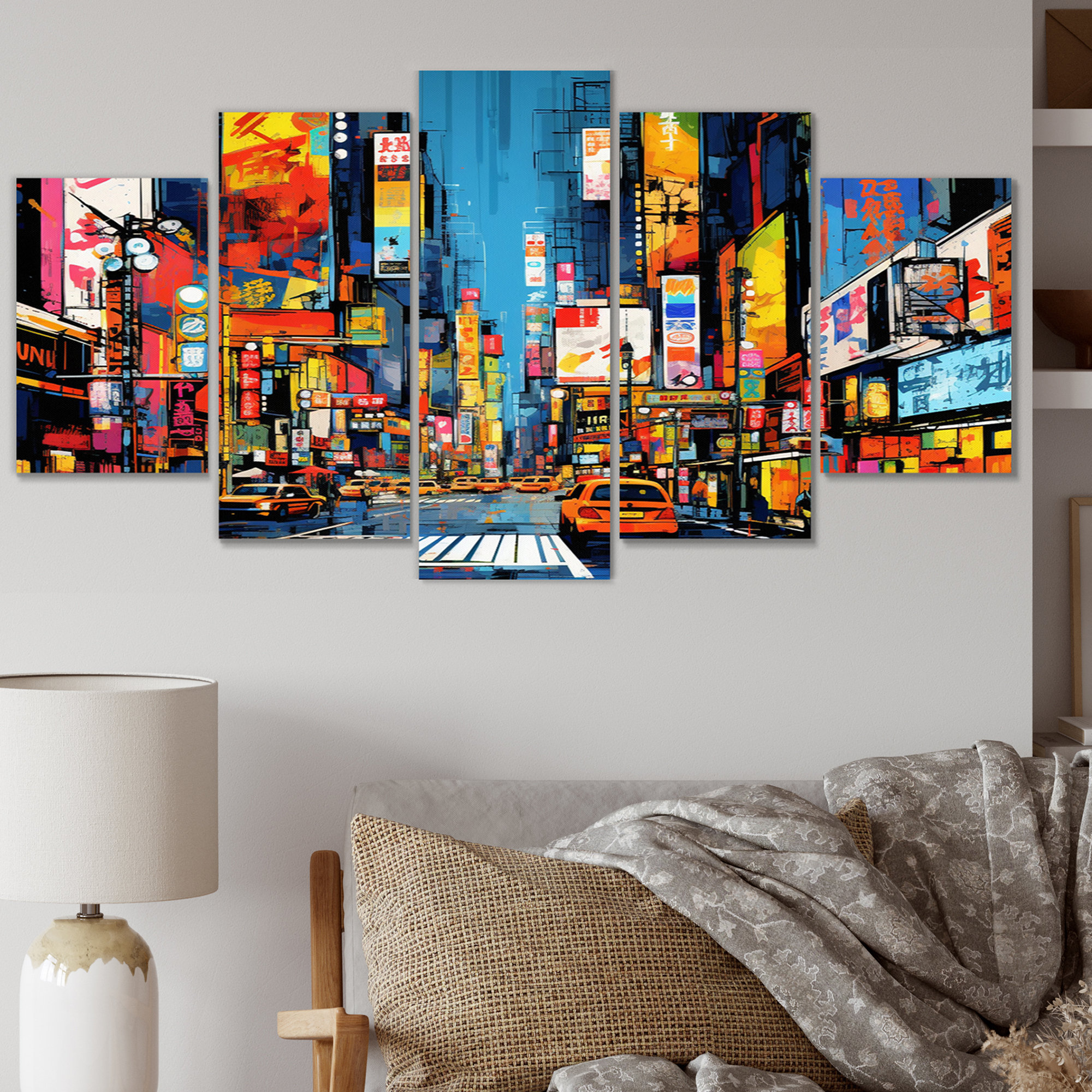 Design Art Colorful City Tokyo Popart II - Tokyo Metal Wall Decor Set ...