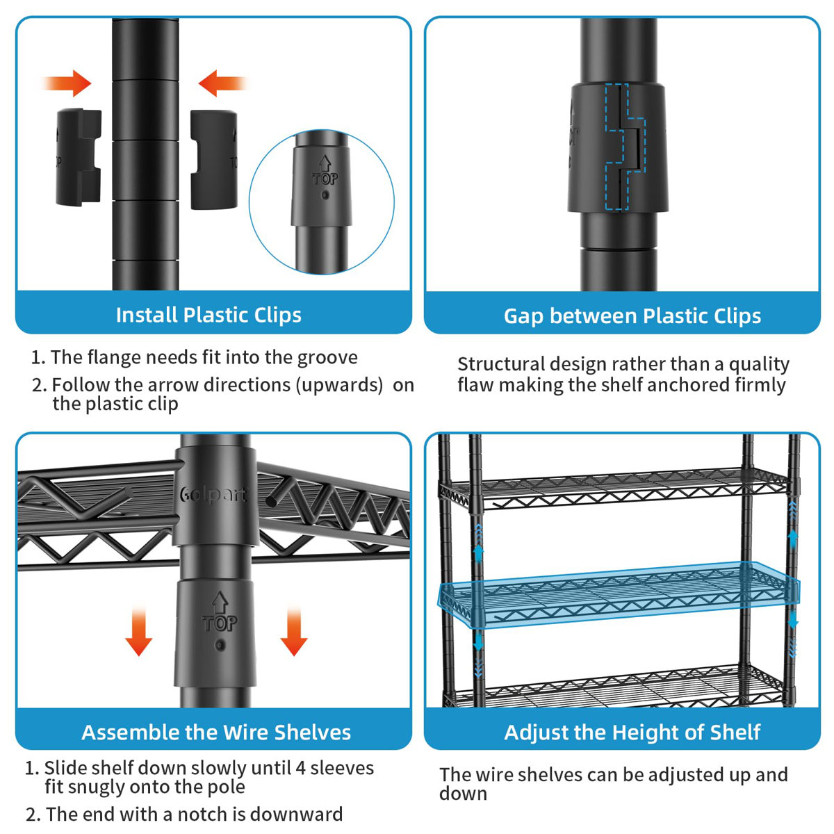 Rebrilliant Heavy Duty Rolling Garment Rack - 3-Tier Adjustable Wire ...