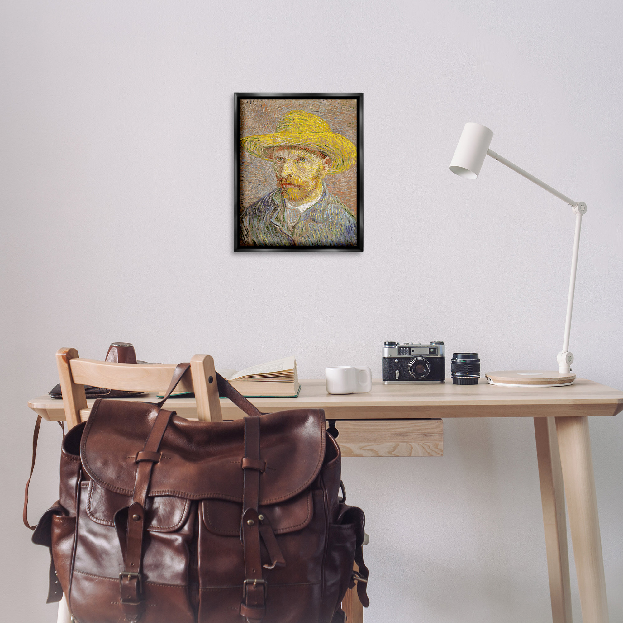 Lark Manor™ Van Gogh Straw Hat Portrait Framed Floater Canvas Wall Art ...