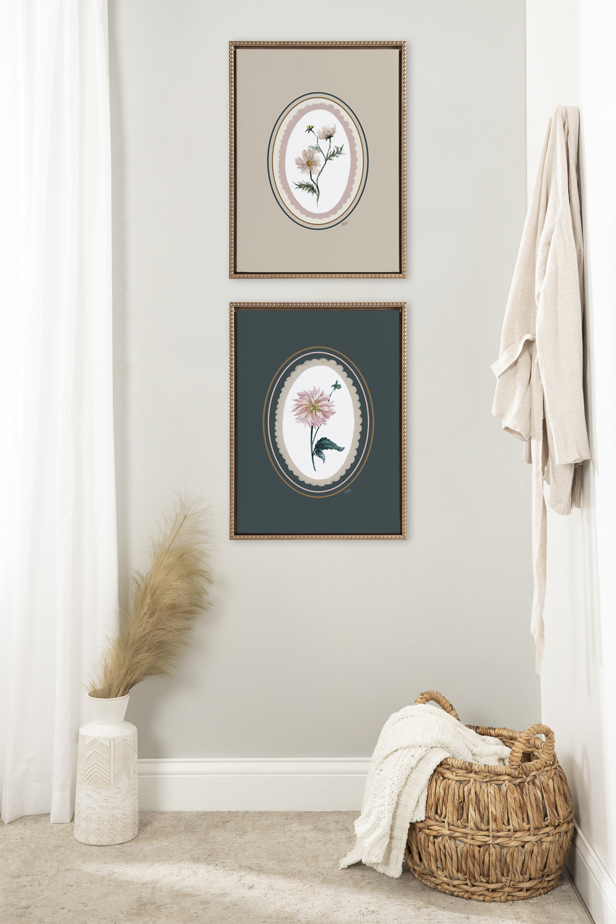 The Holiday Aisle® Cosmo in Oval and Dahlia in Oval by Valerie McKeehan ...