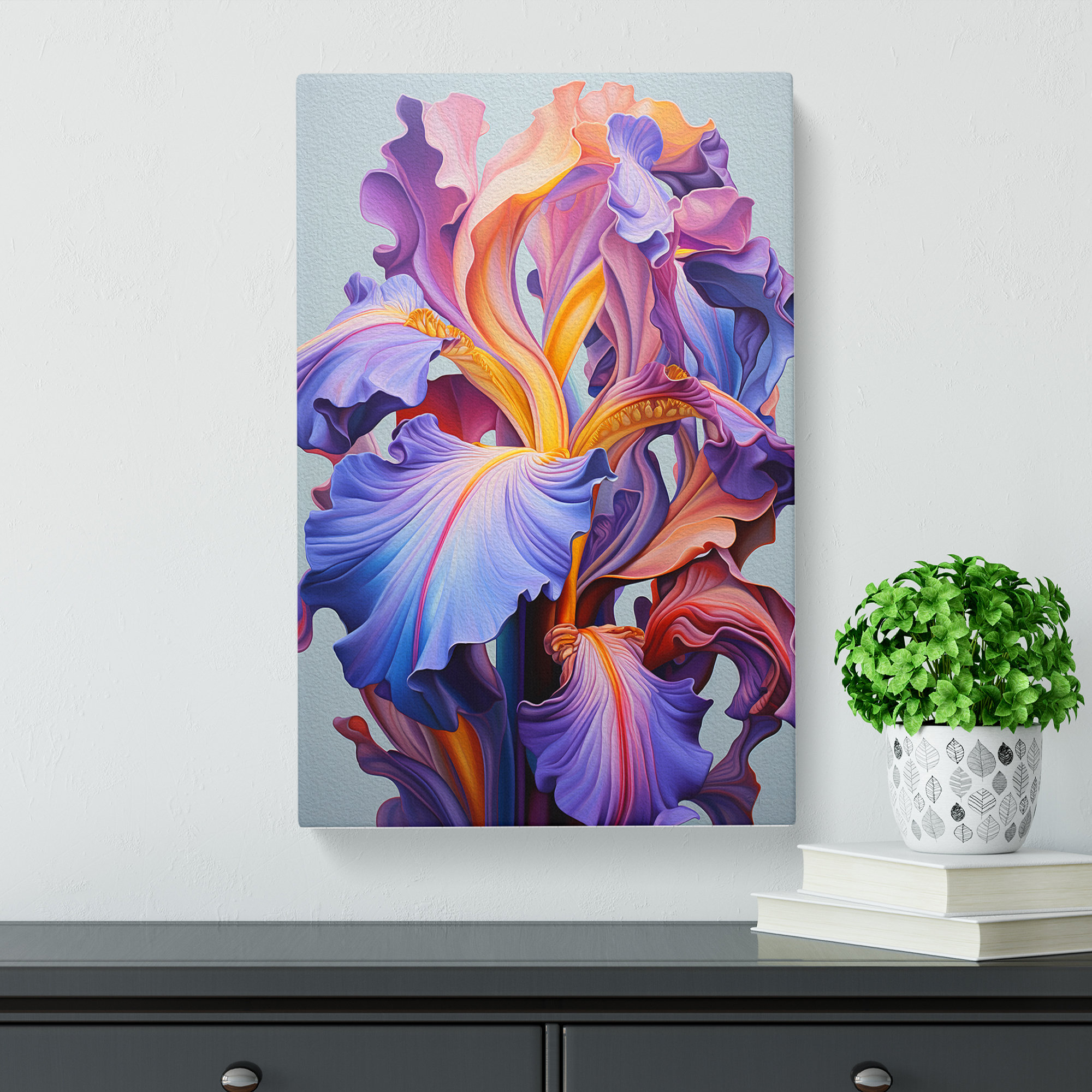 Marlow Home Co. Iris Flower Hard Edge - Print | Wayfair.co.uk