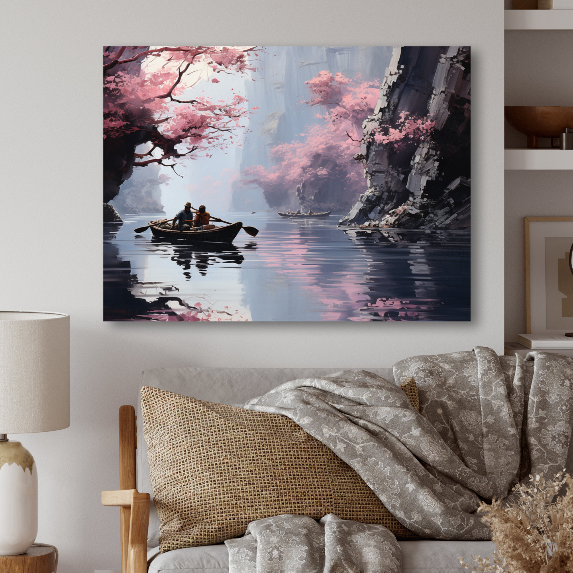 Millwood Pines Pink Vietnam Tam Coc River Boat I - Vietnam Metal Wall ...