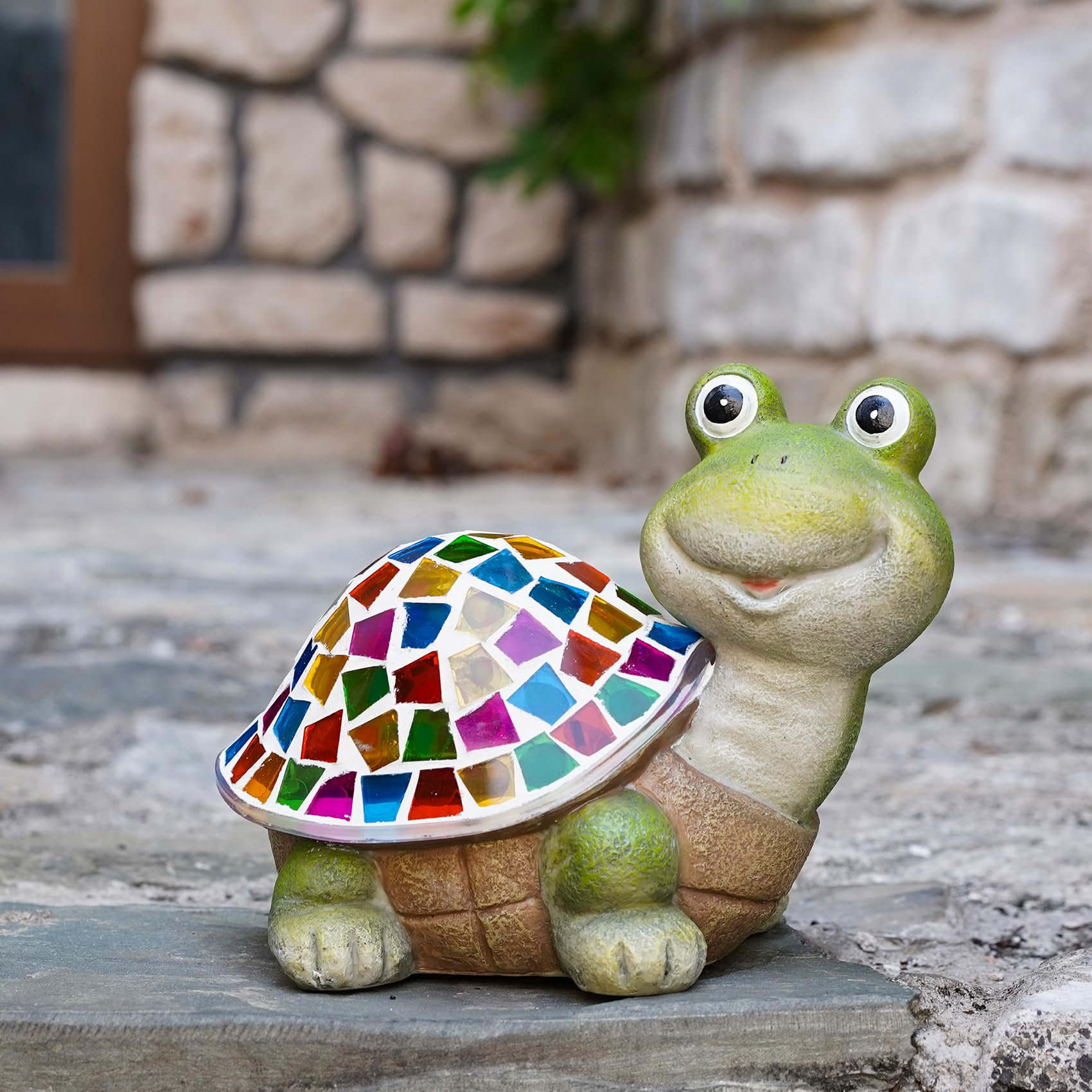 Trinx Solar Mosaic Turtle Statues Outdoor Garden Decorations With ...