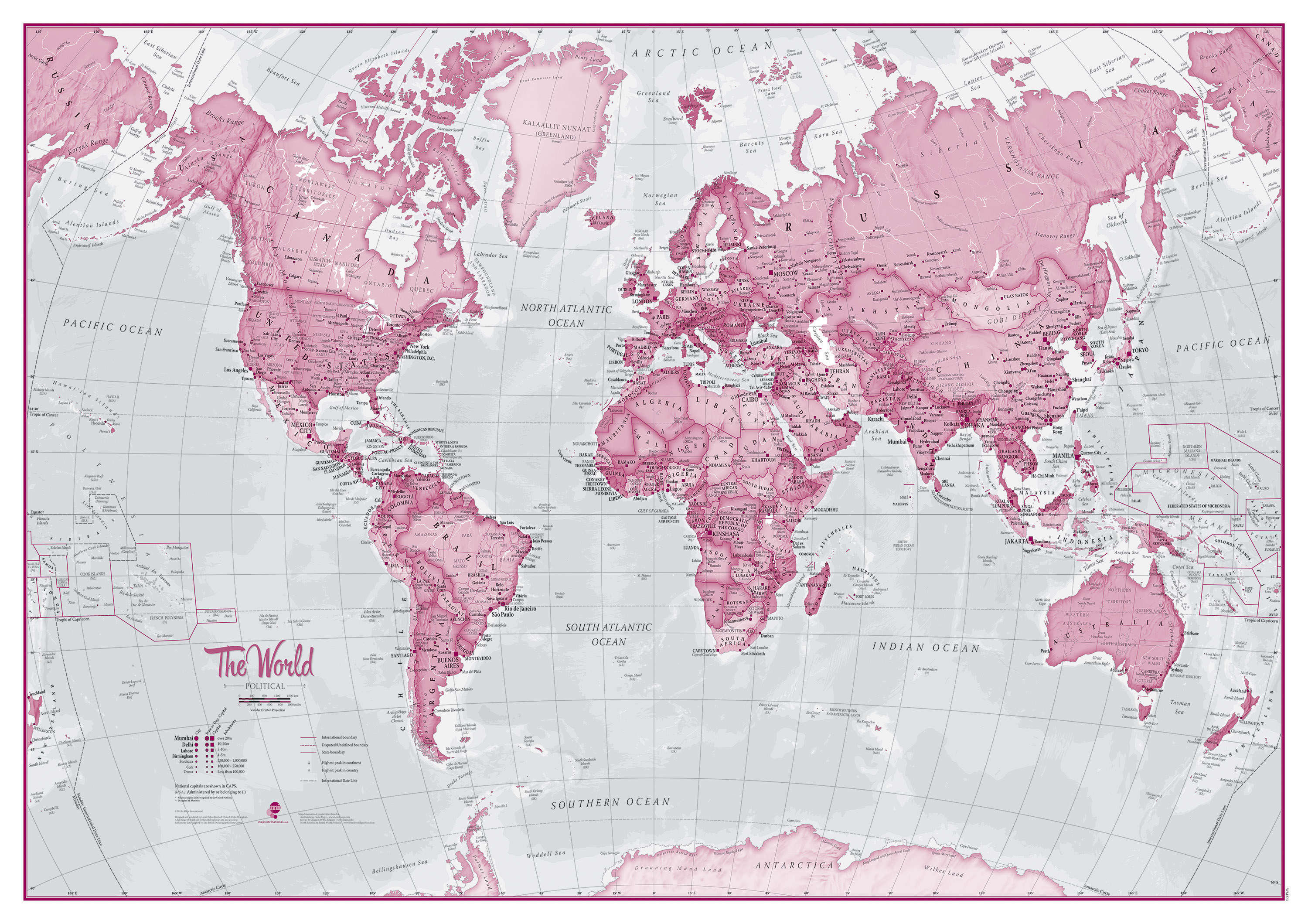 Maps International Roll-Down Medium the World Is Art Wall Map, 24" x 36 ...