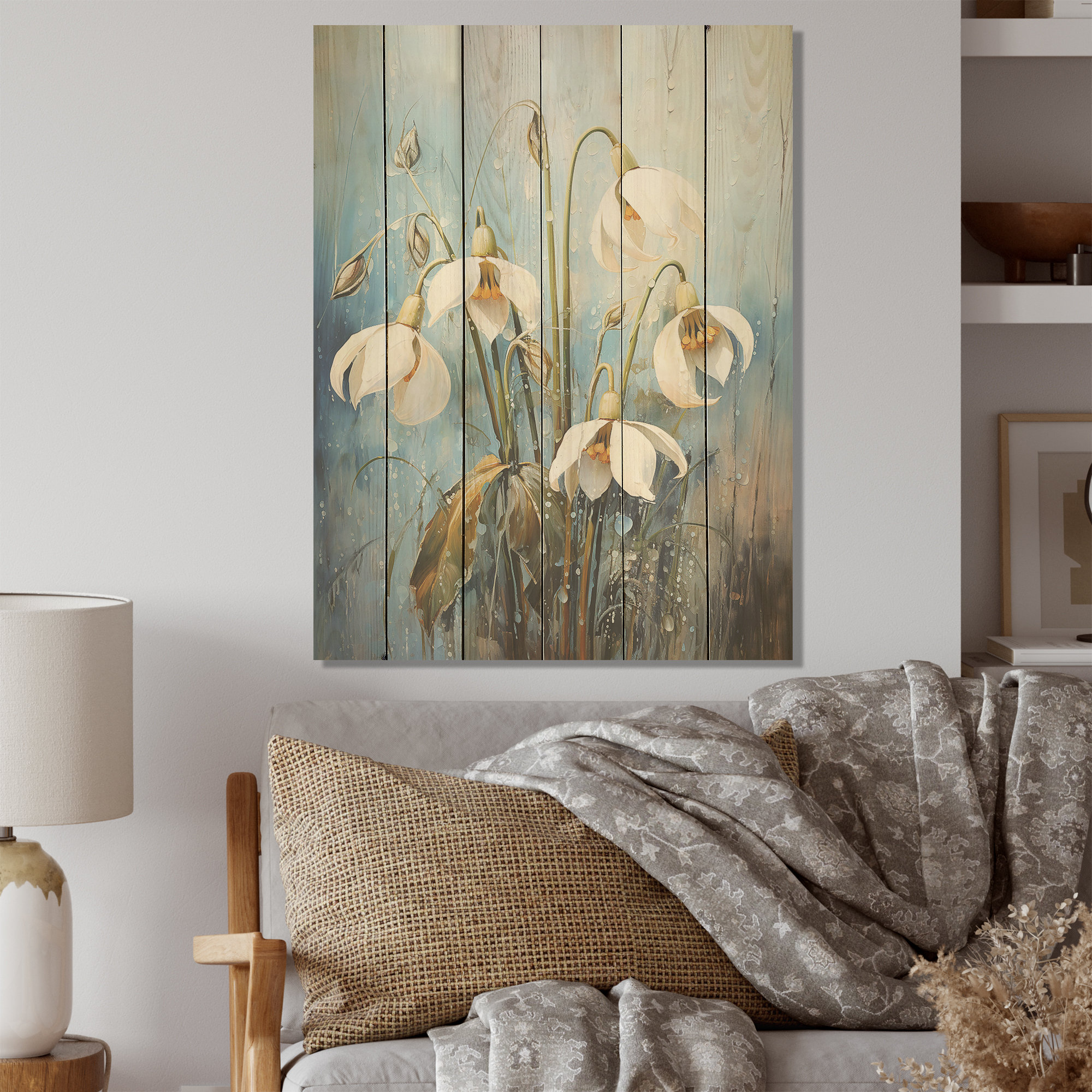 Lark Manor™ Minimalism Snowdrop Flowers Harmony - Snowdrops Wood Art On ...