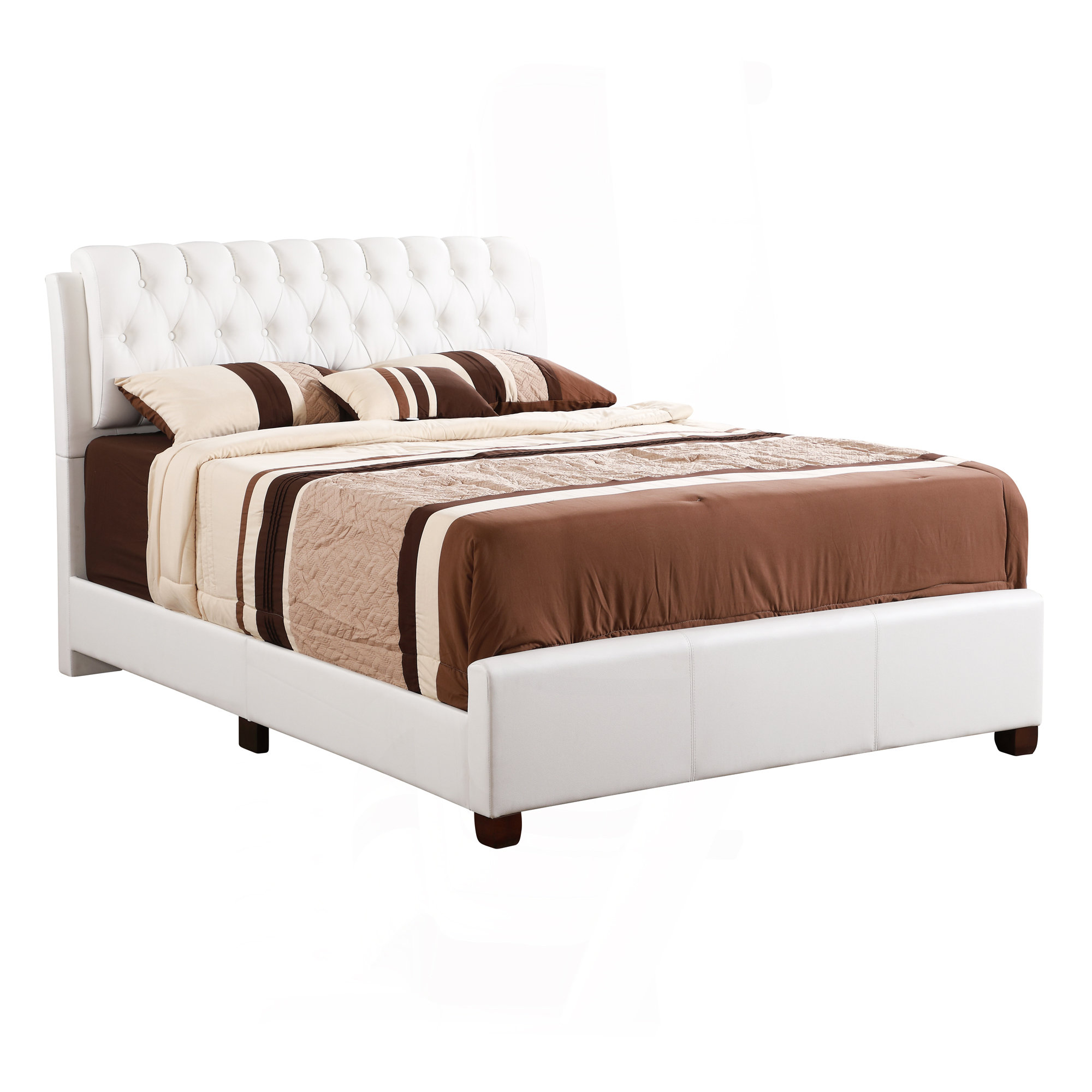 Alxfarton Contemporary White Queen Bed For Modern Rooms | Wayfair