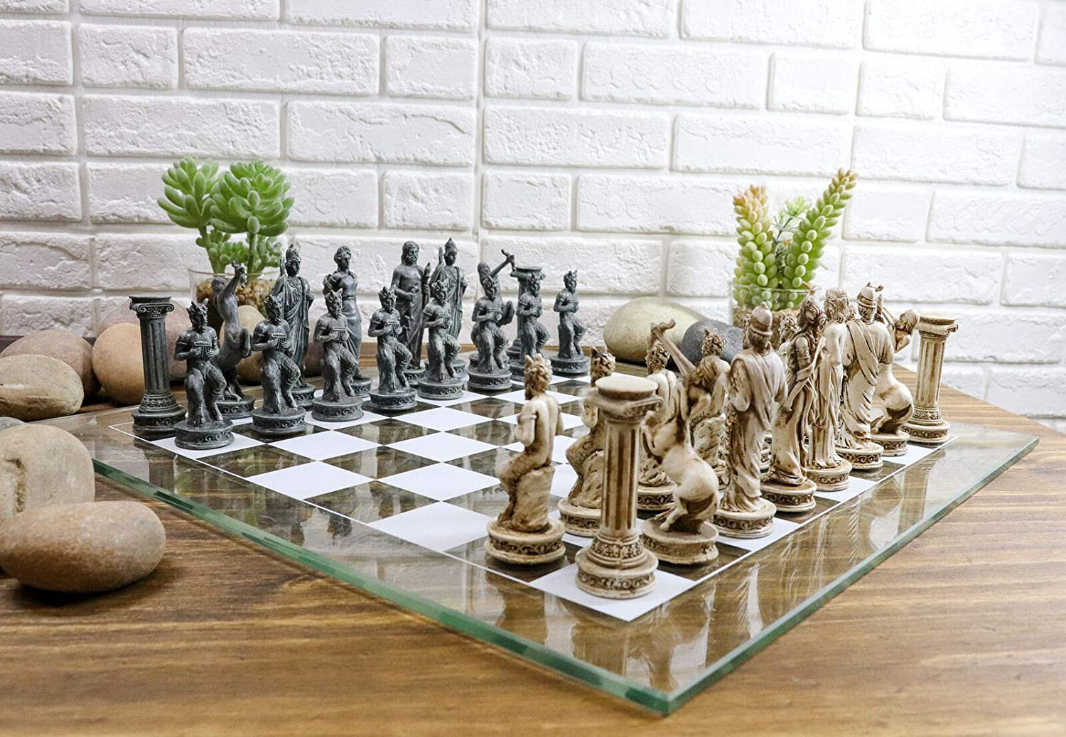 World Menagerie Cumbie Greek Mythology Chess Set Olympian Gods And ...