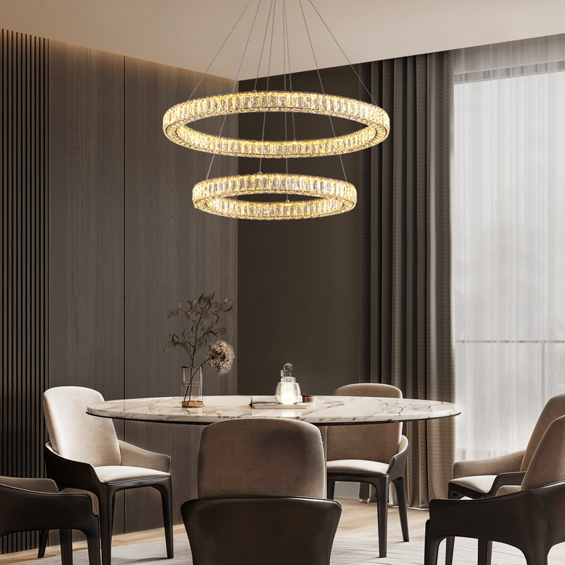 Mercer41 Jude 2 - Light LED Geometric Dimmable Chandelier | Wayfair