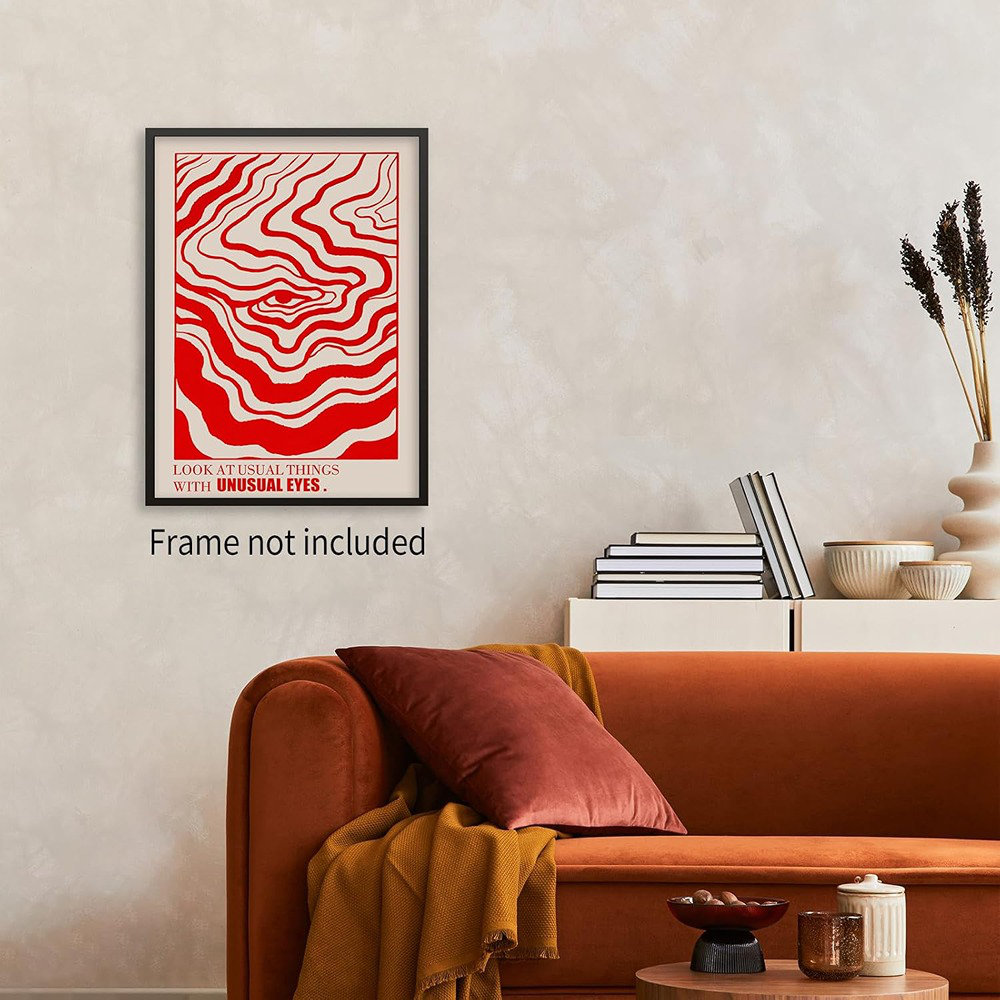 Orren Ellis Retro Red Abstract Eye Canvas Wall Art Vintage Hippie ...