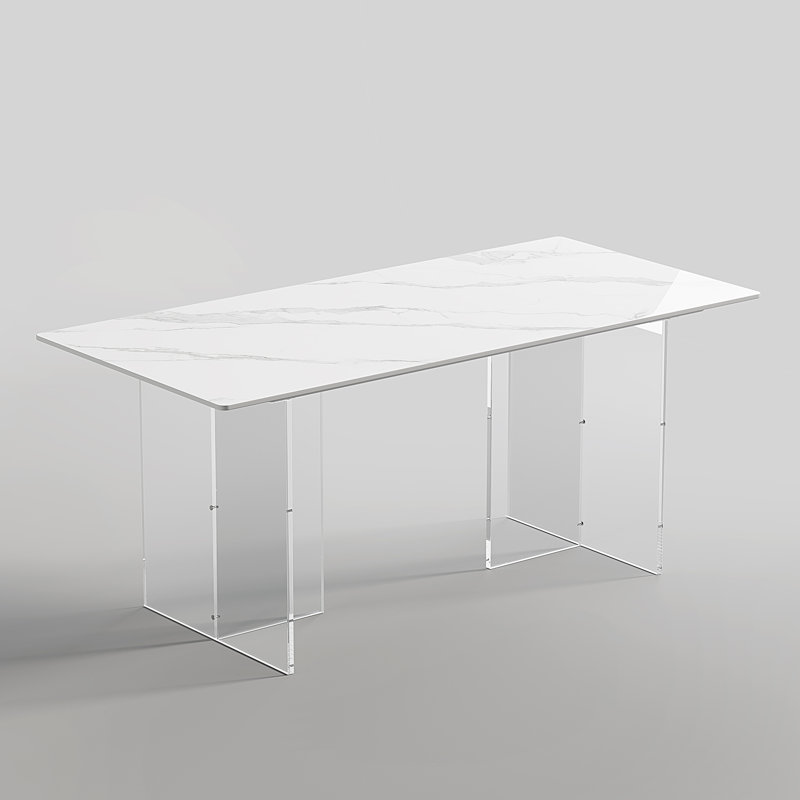 Orren Ellis Yaretsy 62'' Rectangular Sintered Stone Dining Table with ...