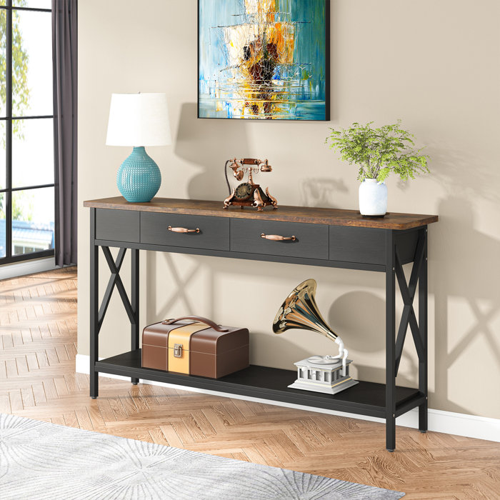 Breakwater Bay Grimball 71" Console Table with 2 Drawers, Long Sofa ...