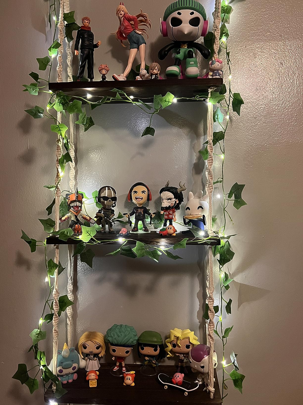 Dakota Fields 3 Tier Floating Shelf Wall Storage with Handmade Woven ...