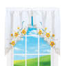 August Grove® Avonda Floral Swag 29'' W Window Valance in White | Wayfair