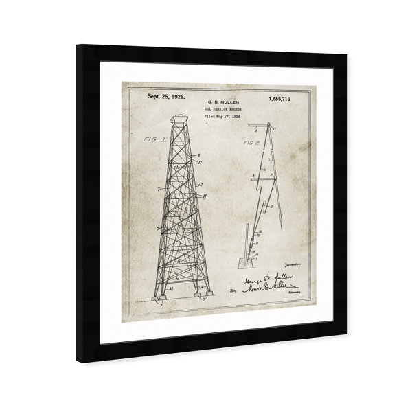 East Urban Home Oil-Derrick Anchor 1928 - Single Picture Frame Print ...
