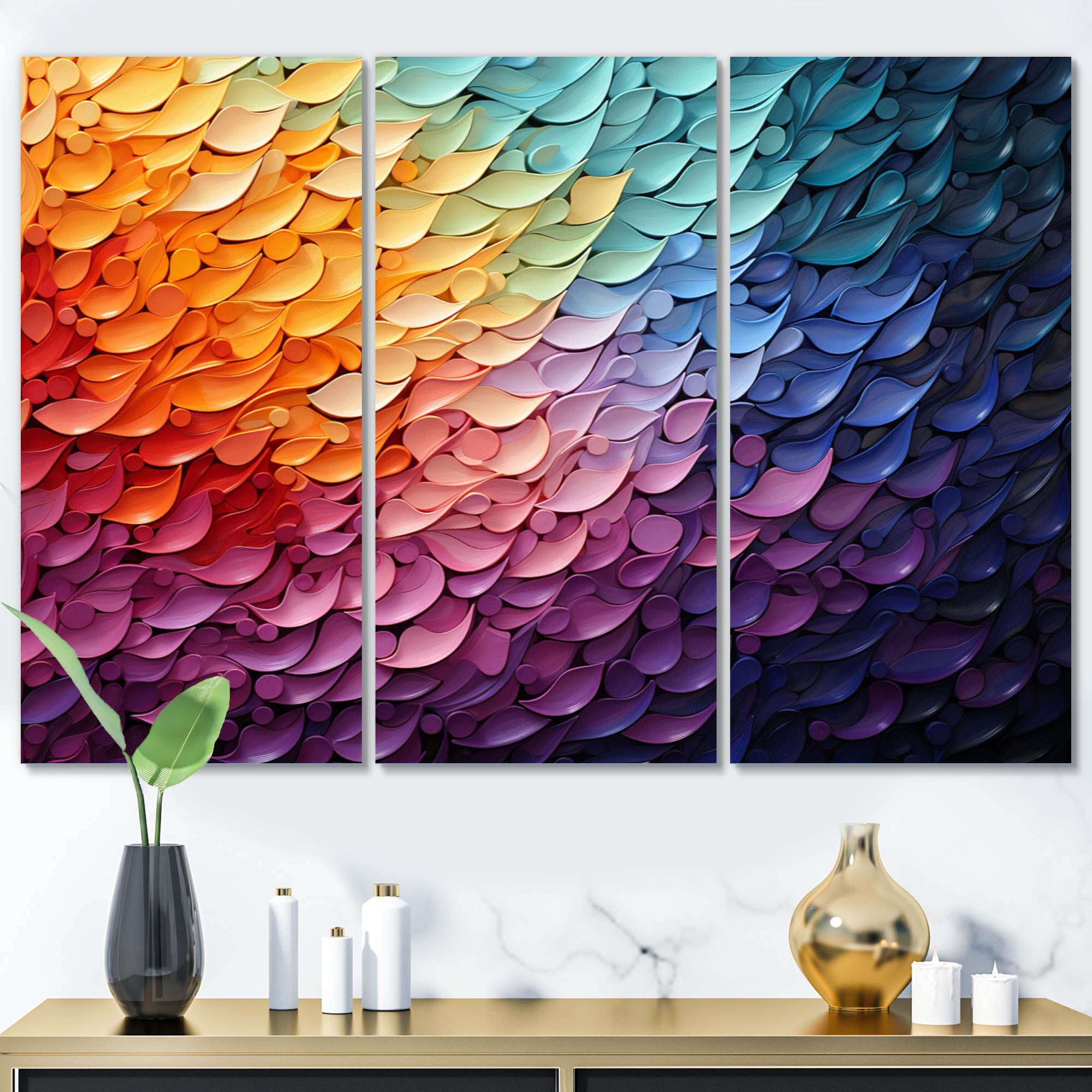 Latitude Run® Hardedge Art Harmonic Fusion I - Modern Metal Wall Art ...