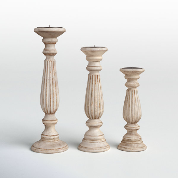 Birch Lane™ Soteria 3 Piece Wood Tabletop Candlestick Set "& Reviews ...