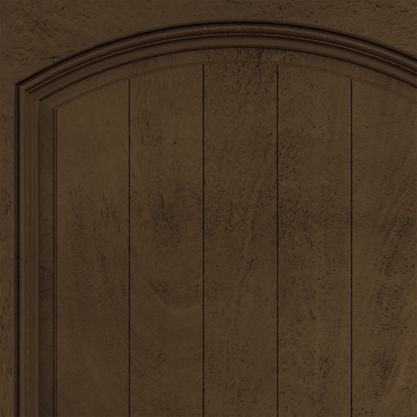 JELD-WEN 36 in. x 80 in. 2-Panel Arch Top Plank Coffee Bean Stain ...