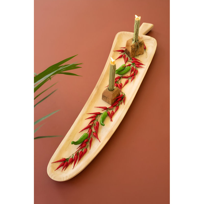 Lark Manor™ Carved Wood Pepper Platter | Wayfair