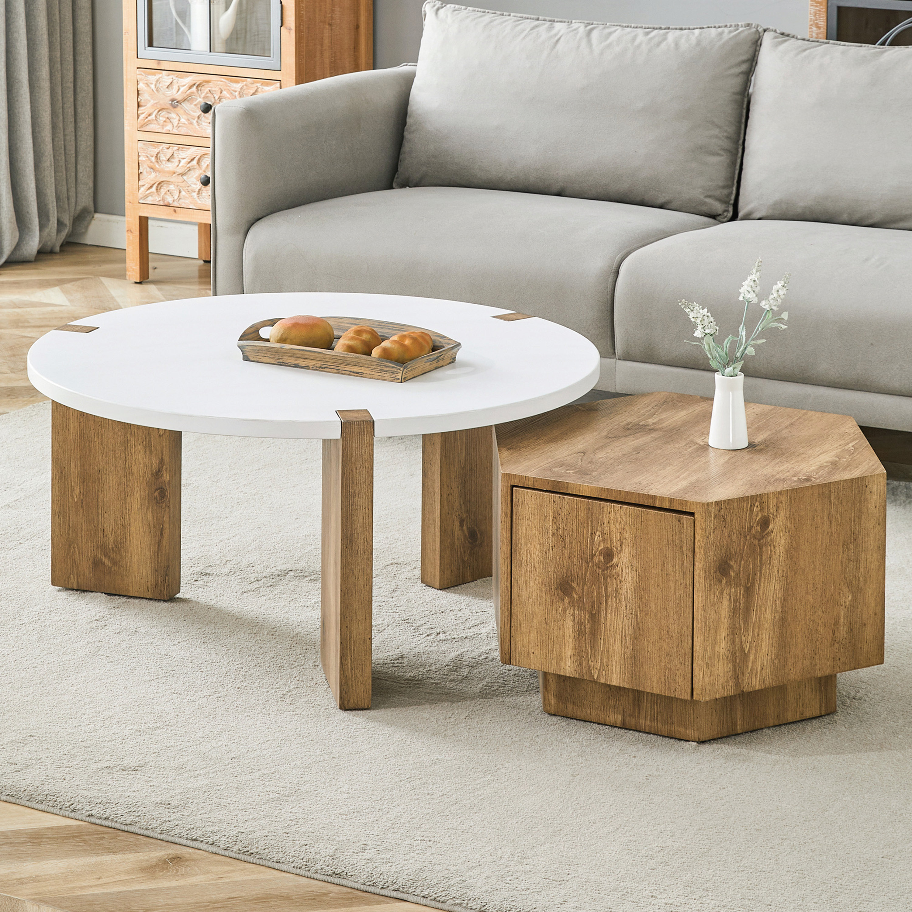 George Oliver Fashionable and versatile MDF material coffee table set ...