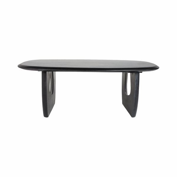 Orren Ellis 51-Inch Black Mango Wood Modern Mid-Century Coffee Table ...