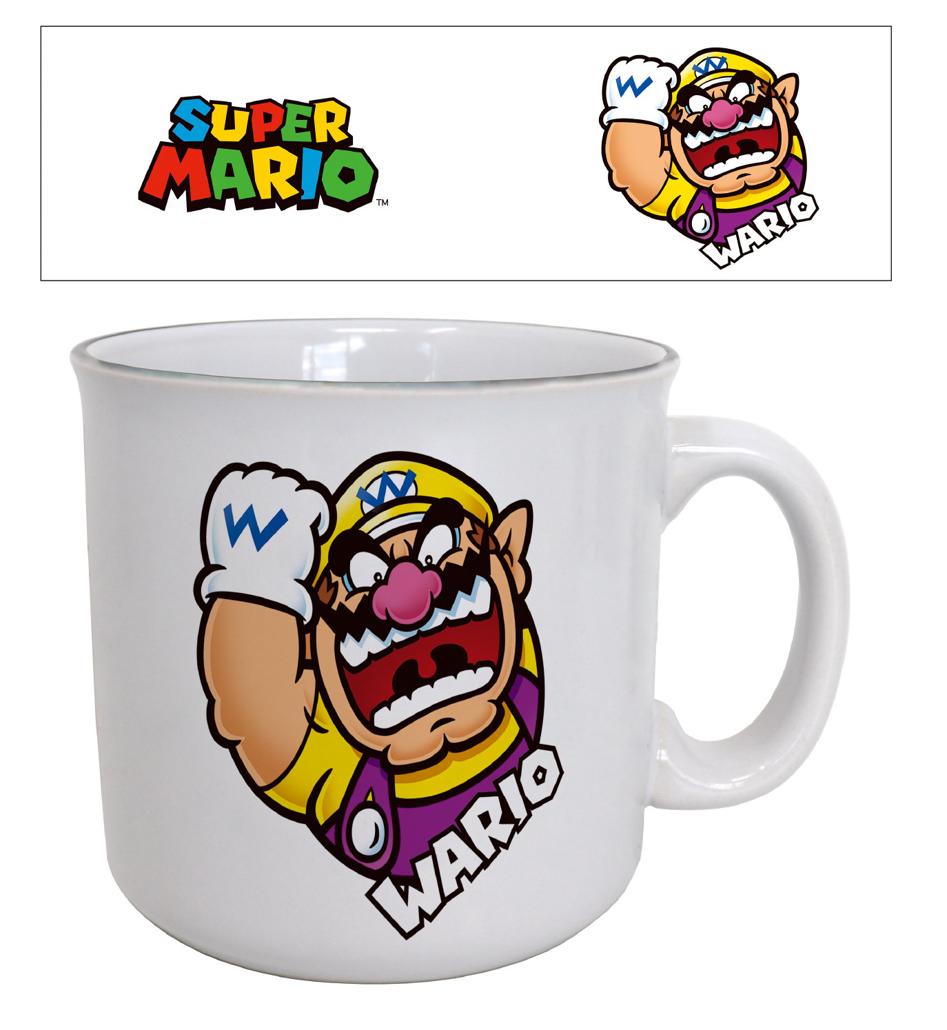Pyramid America Super Mario - Wario-Circle Nam 20oz. Camper Mug ...