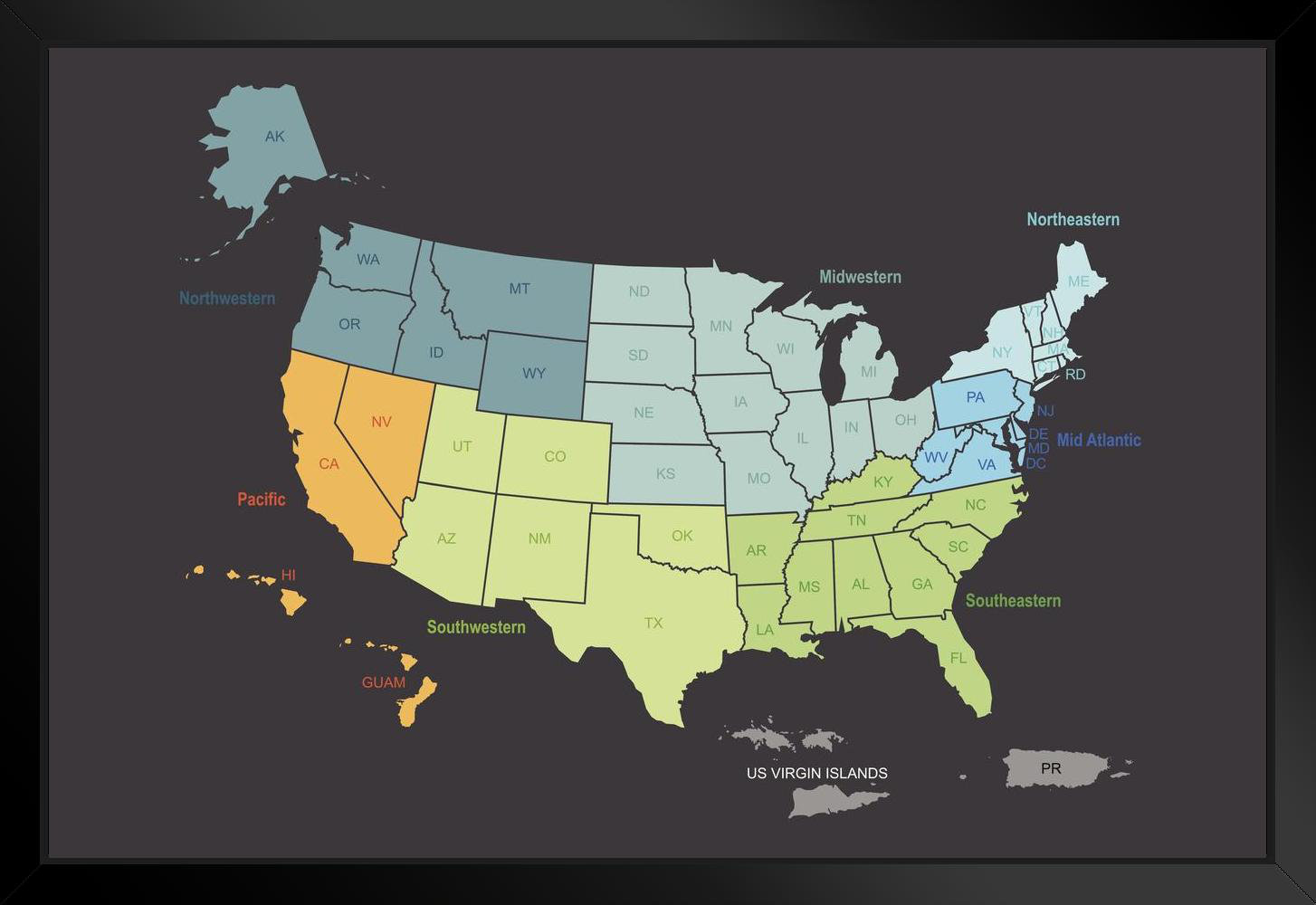 Trinx Map Of The United States And Its Territories USA Classroom ...
