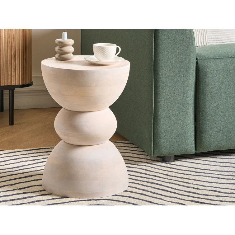 Ivy Bronx Mango Wood Side Table Off-White Cupas | Wayfair.co.uk