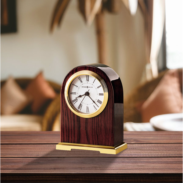 Howard Miller Carter Retro Analog Wood Quartz Table Clock in Rosewood ...