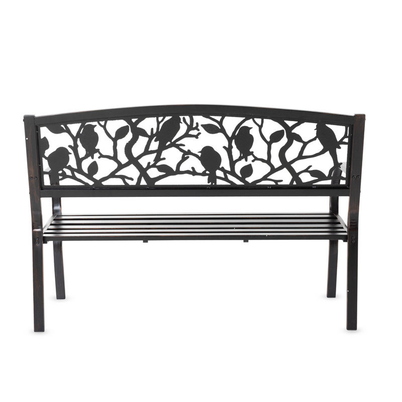Trinx Ico Bird Friends Garden Metal Bench | Wayfair