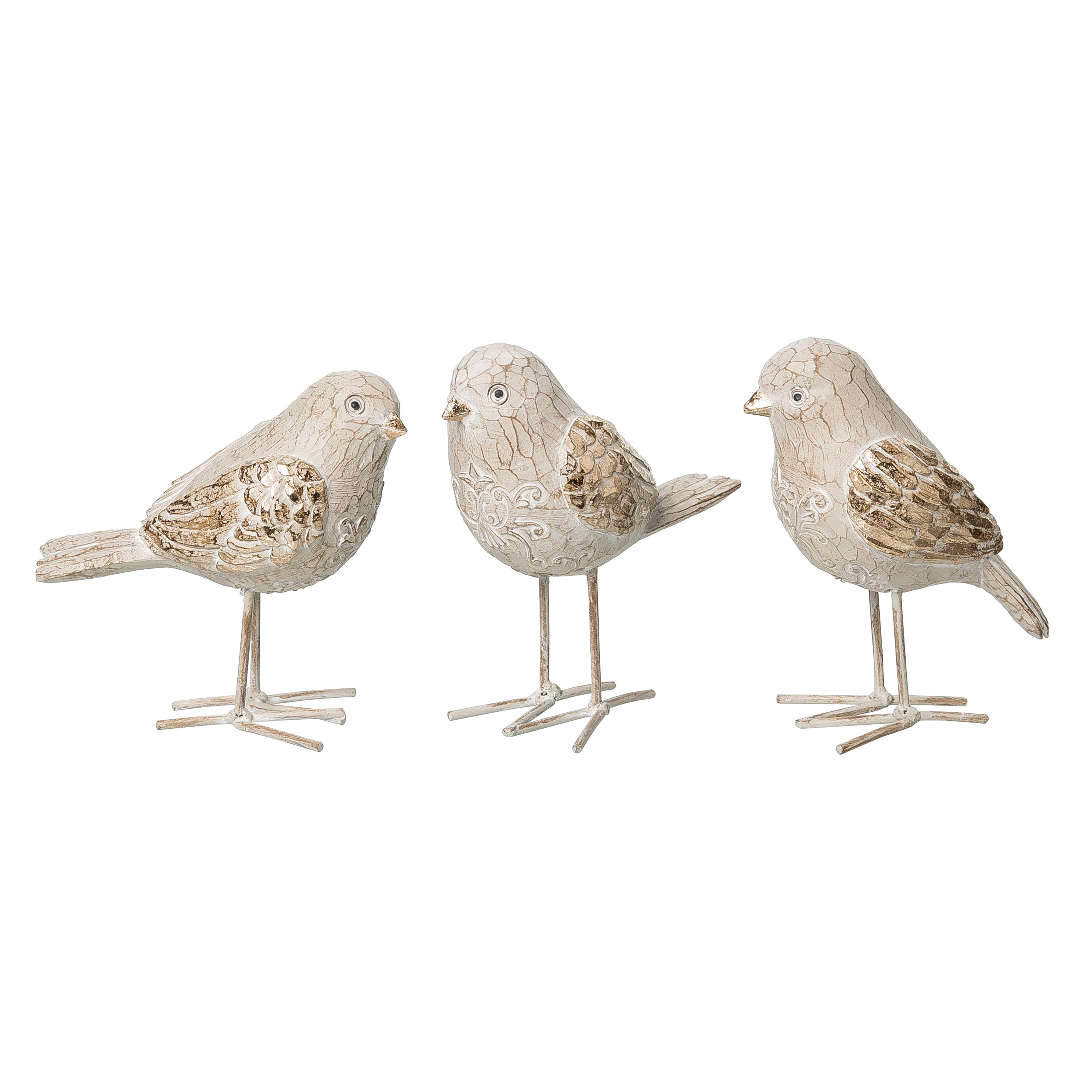 The Holiday Aisle® Resin Elegant Standing Bird Figurine Set of 3 ...