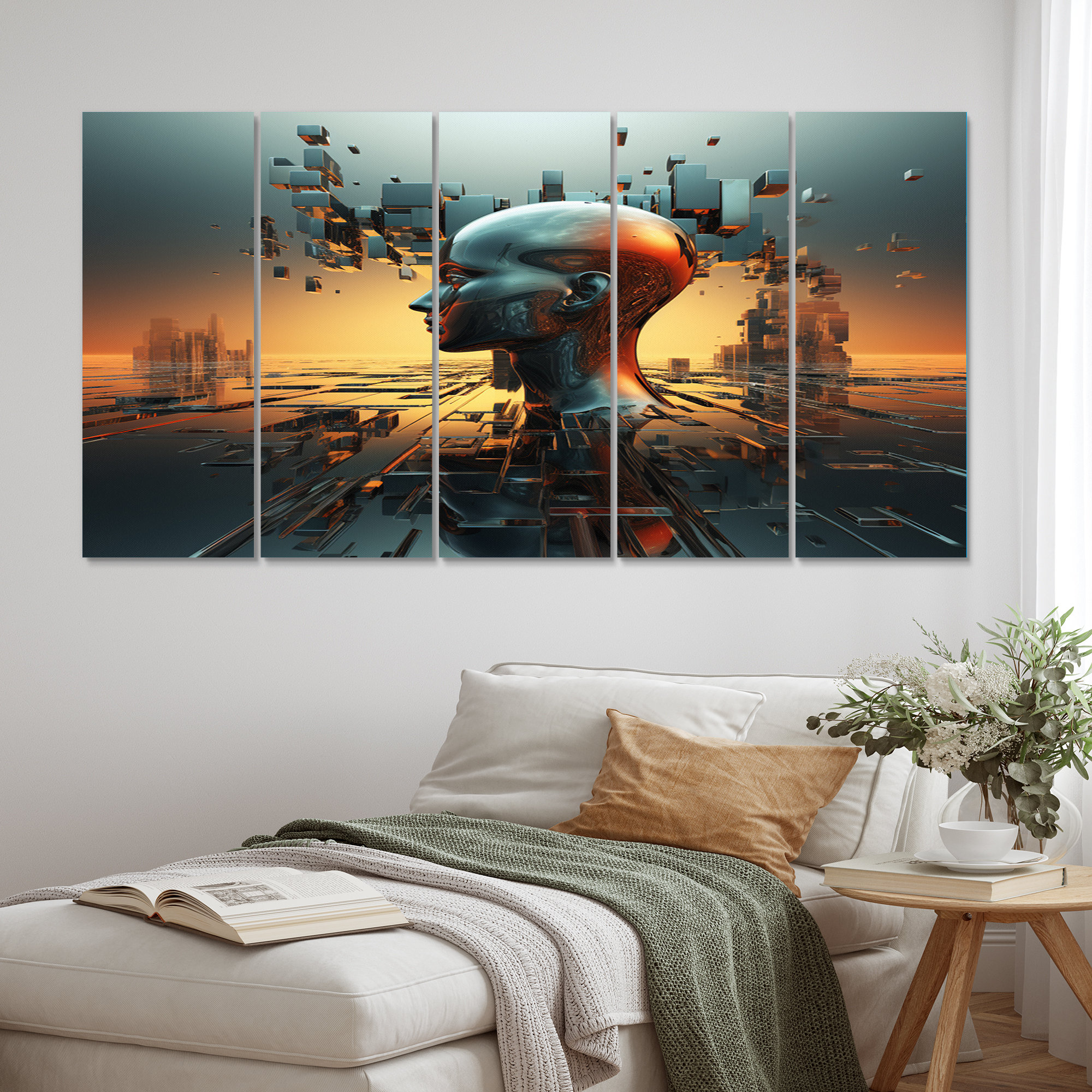 Wrought Studio™ AI Robot Dreams Of Singularity II - Robot Canvas Wall ...