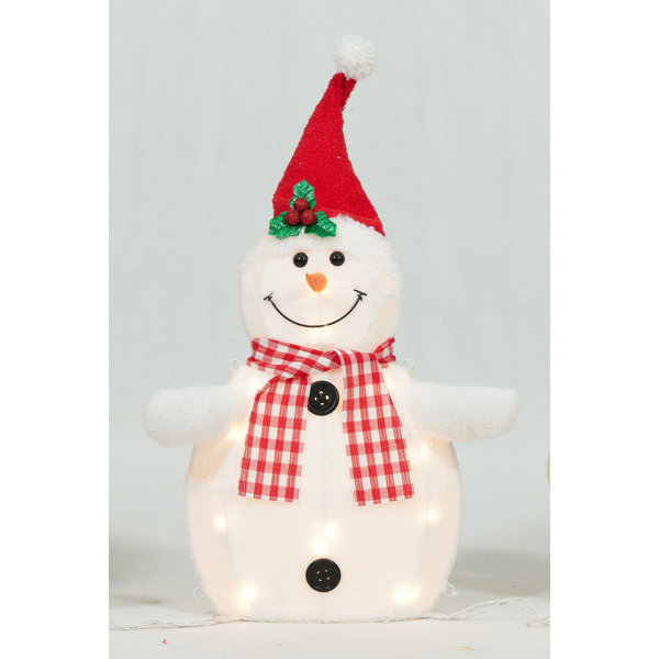 The Holiday Aisle® Plush Snowman Lighted Display | Wayfair