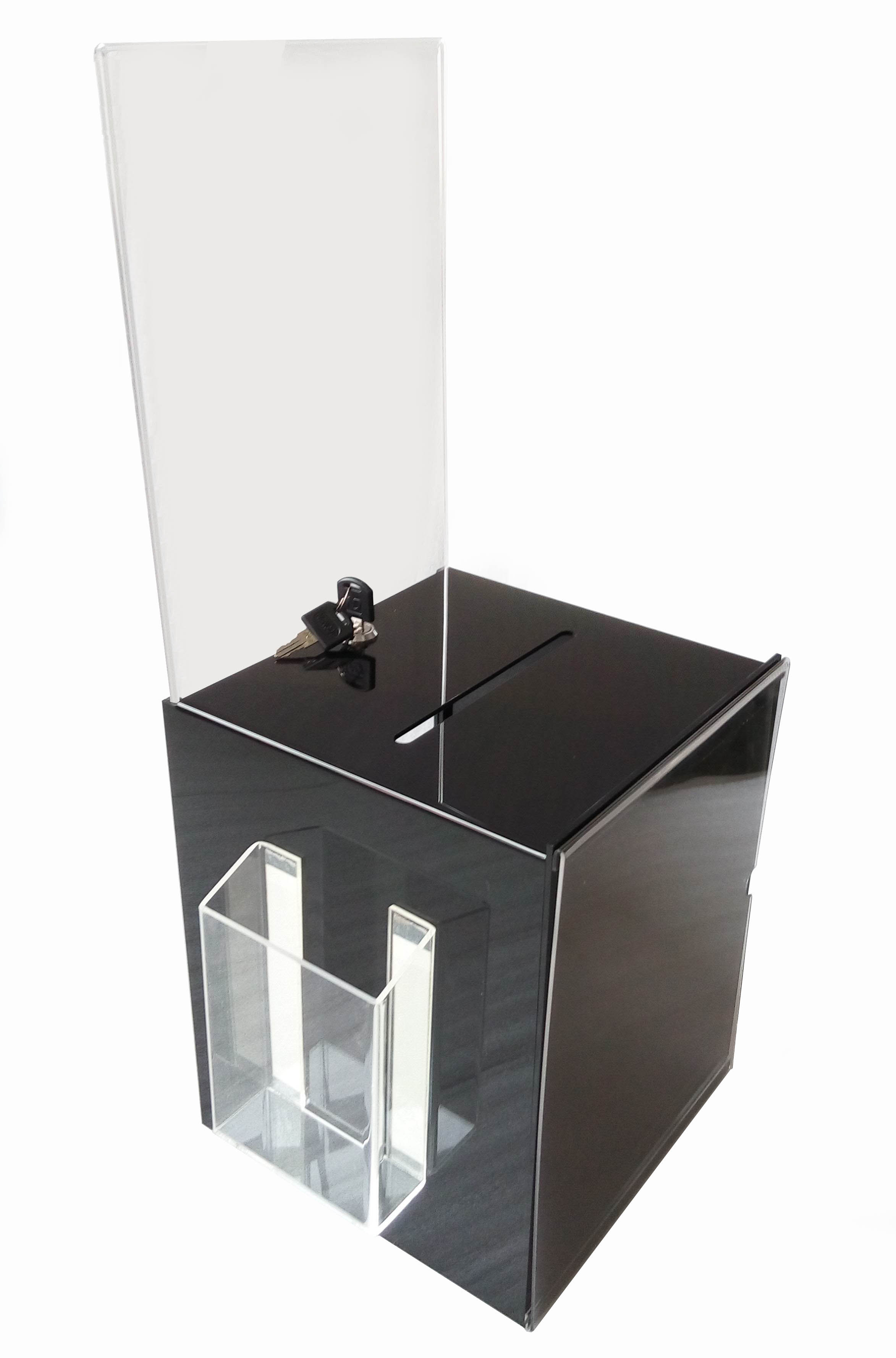 Latitude Run® 10" x 22" x 9" Acrylic Ballot Box with Lock, 8.5 x 11 ...