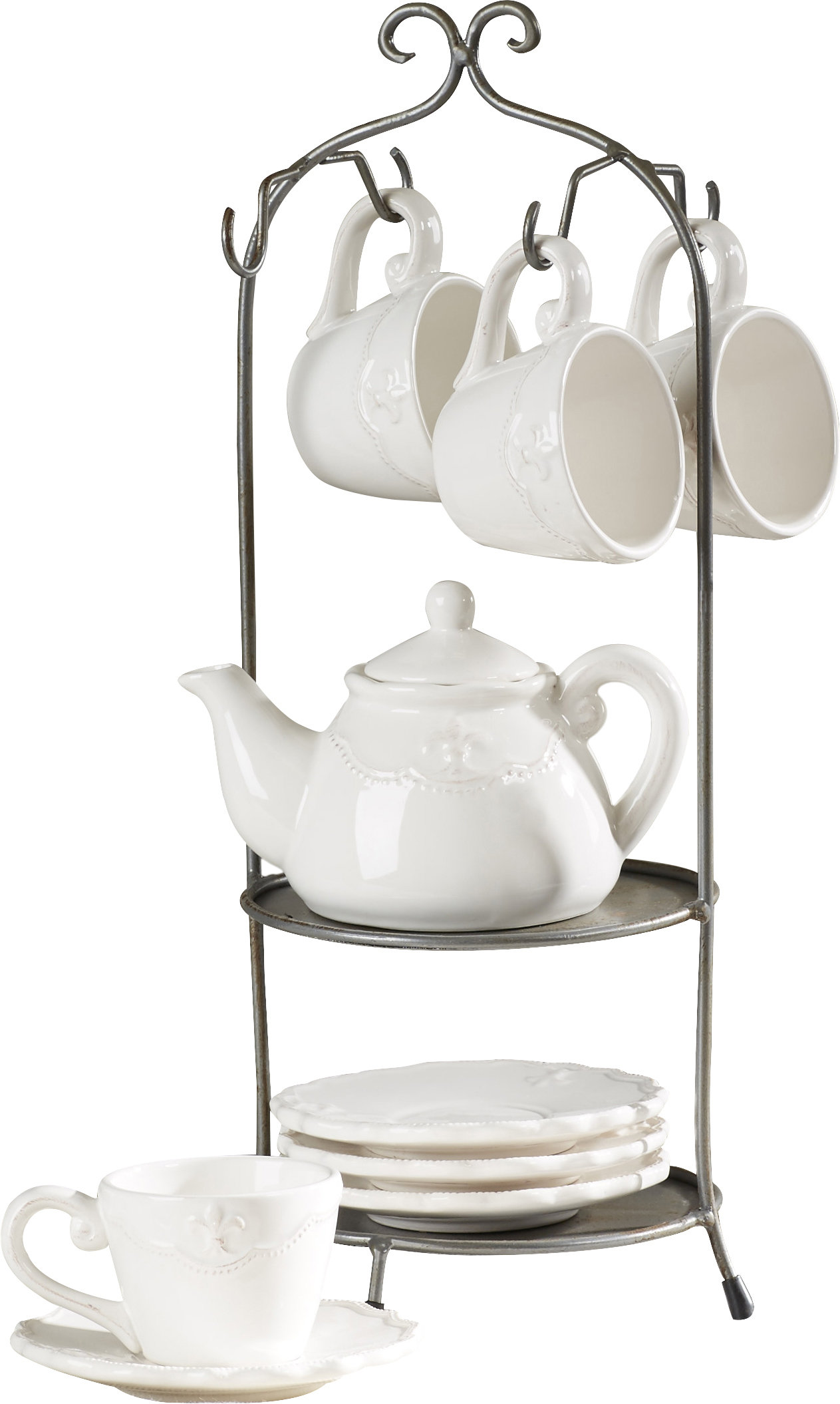 One Allium Way Bokchito Cup and Saucer Teapot Set with Stand & Reviews ...