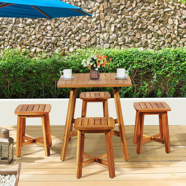 Wade Logan® Catinna 4 - Person Square Outdoor Dining Set & Reviews ...