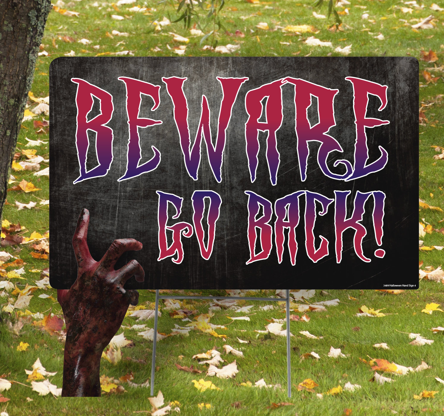 The Holiday Aisle® Beware Halloween Hand Yard Sign 4 Garden Stake | Wayfair