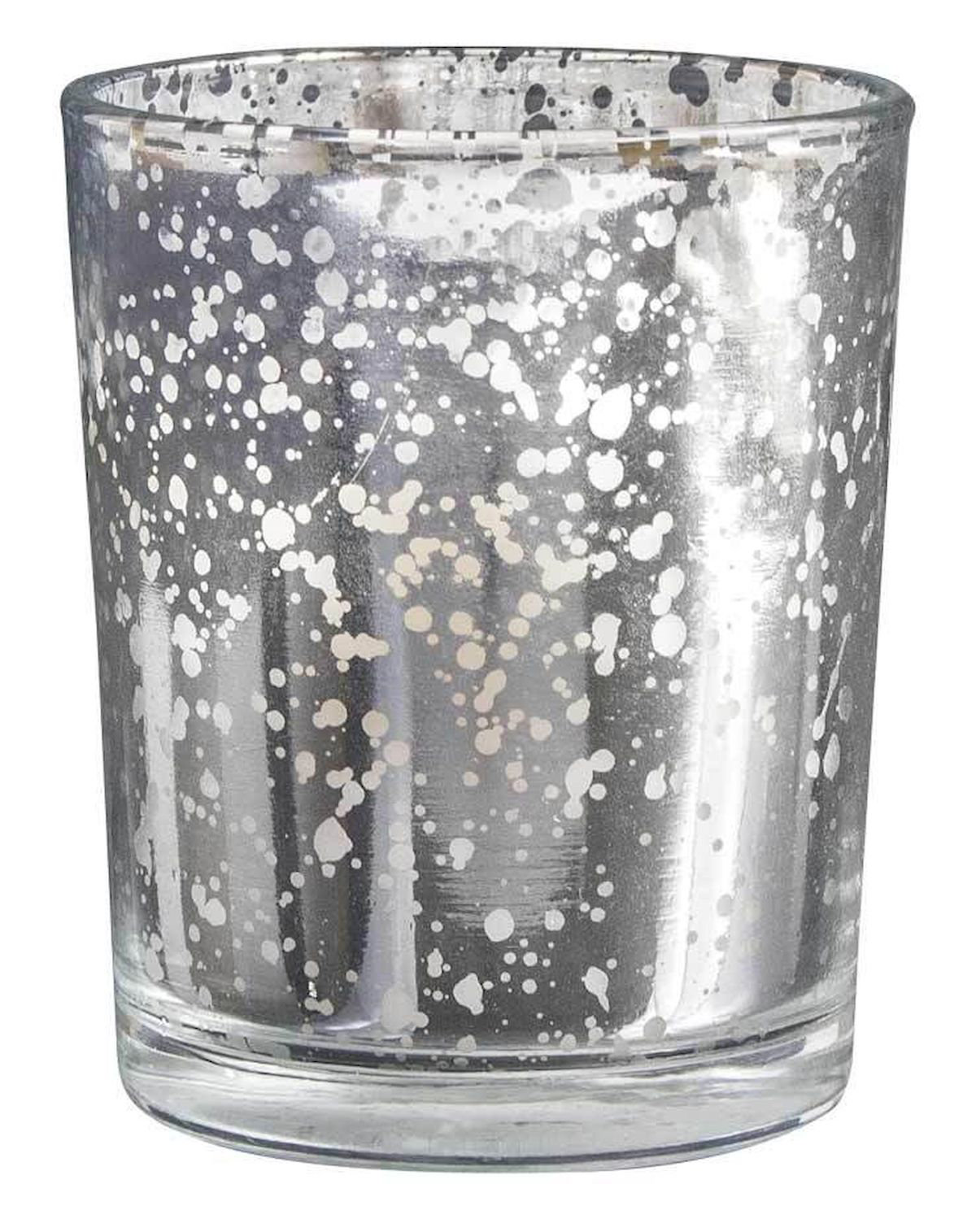 Everly Quinn Set Of 6 Silver Mercury Finish Filled Glass Votive Candles ...