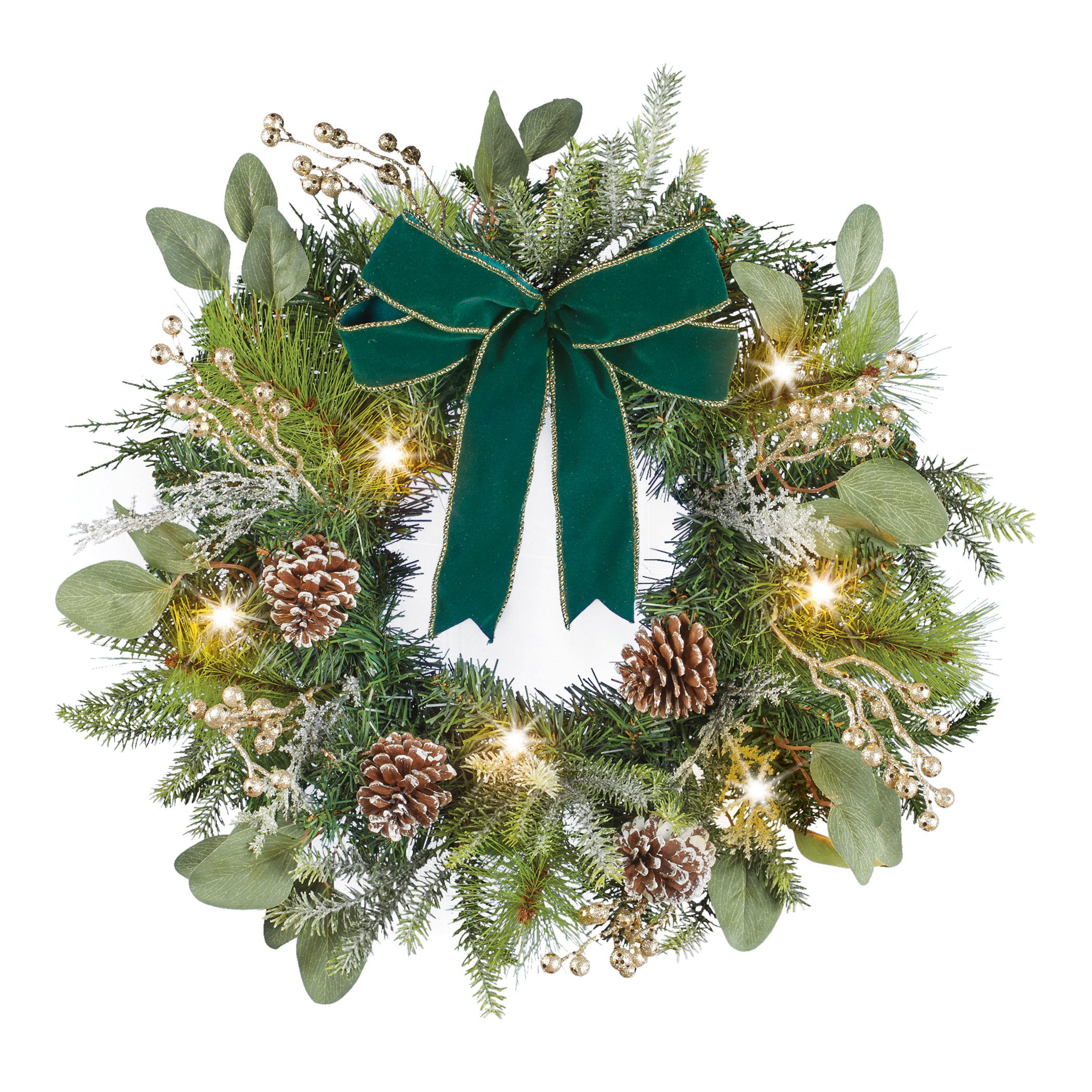 The Holiday Aisle® Green Bow 7" Lighted Polyester, Rattan, PVC (Plastic ...