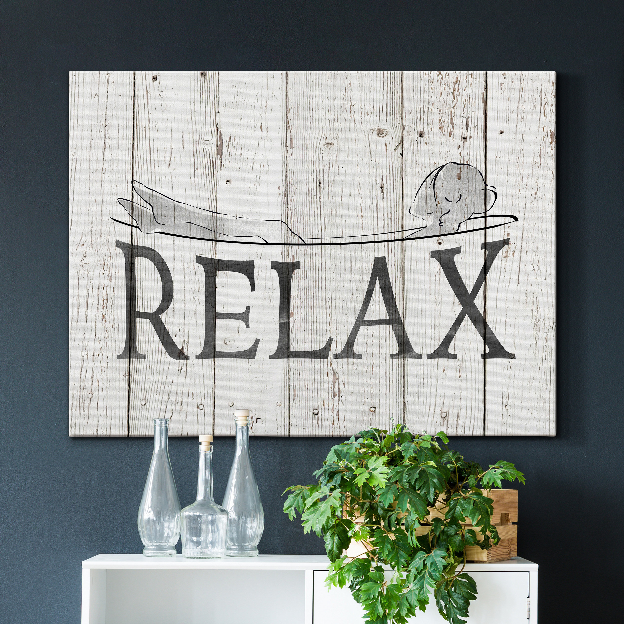 Trinx Relax - Wrapped Canvas Textual Art Print | Wayfair