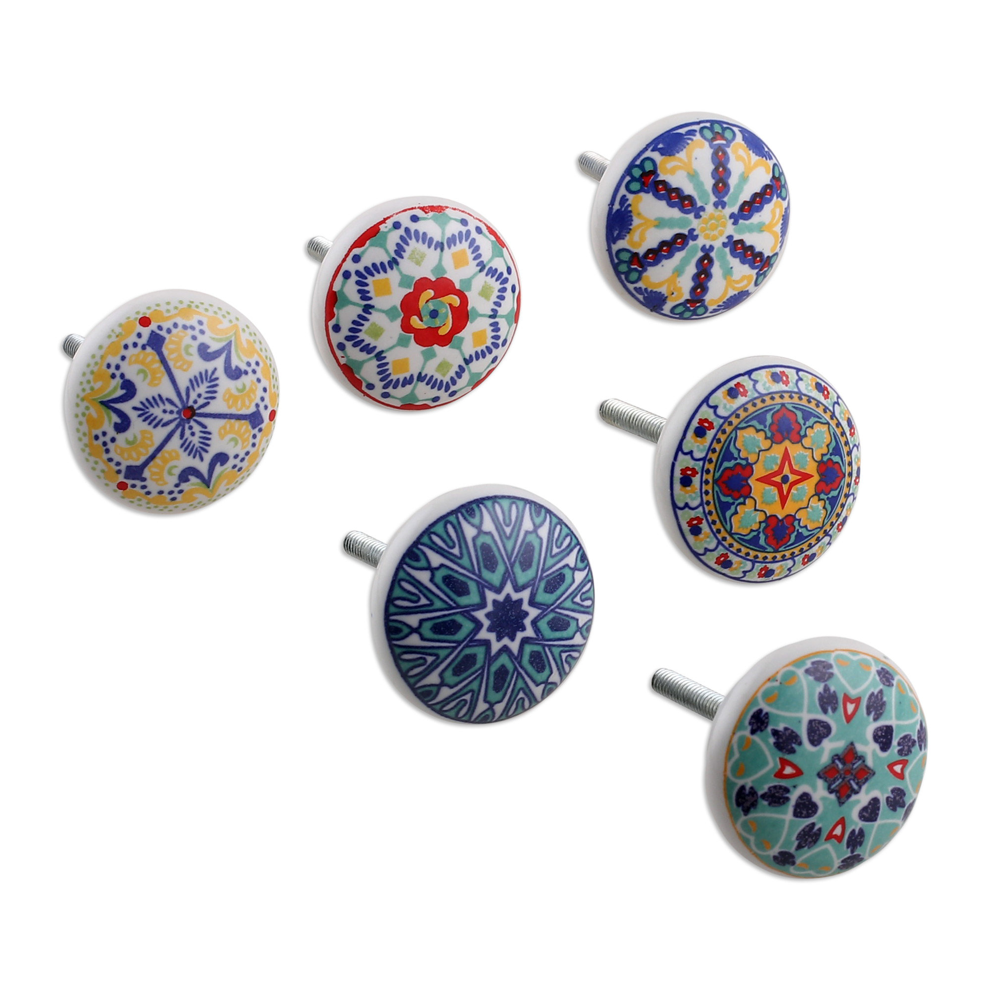 Novica Handmade Moroccan Fantasy Ceramic Knobs | Wayfair