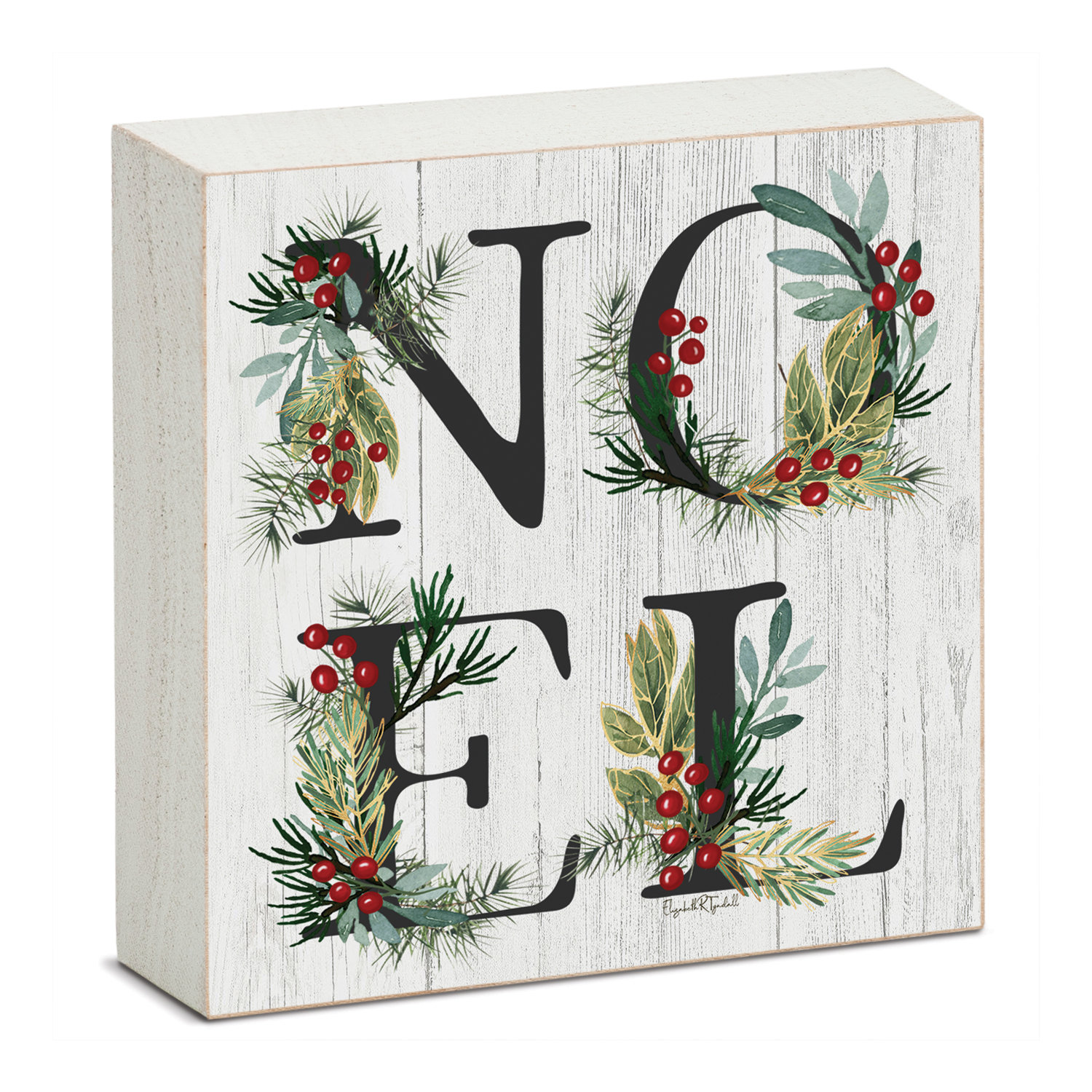 Ophelia & Co. Noel Freestanding Solid Wood Block Sign - Wayfair Canada