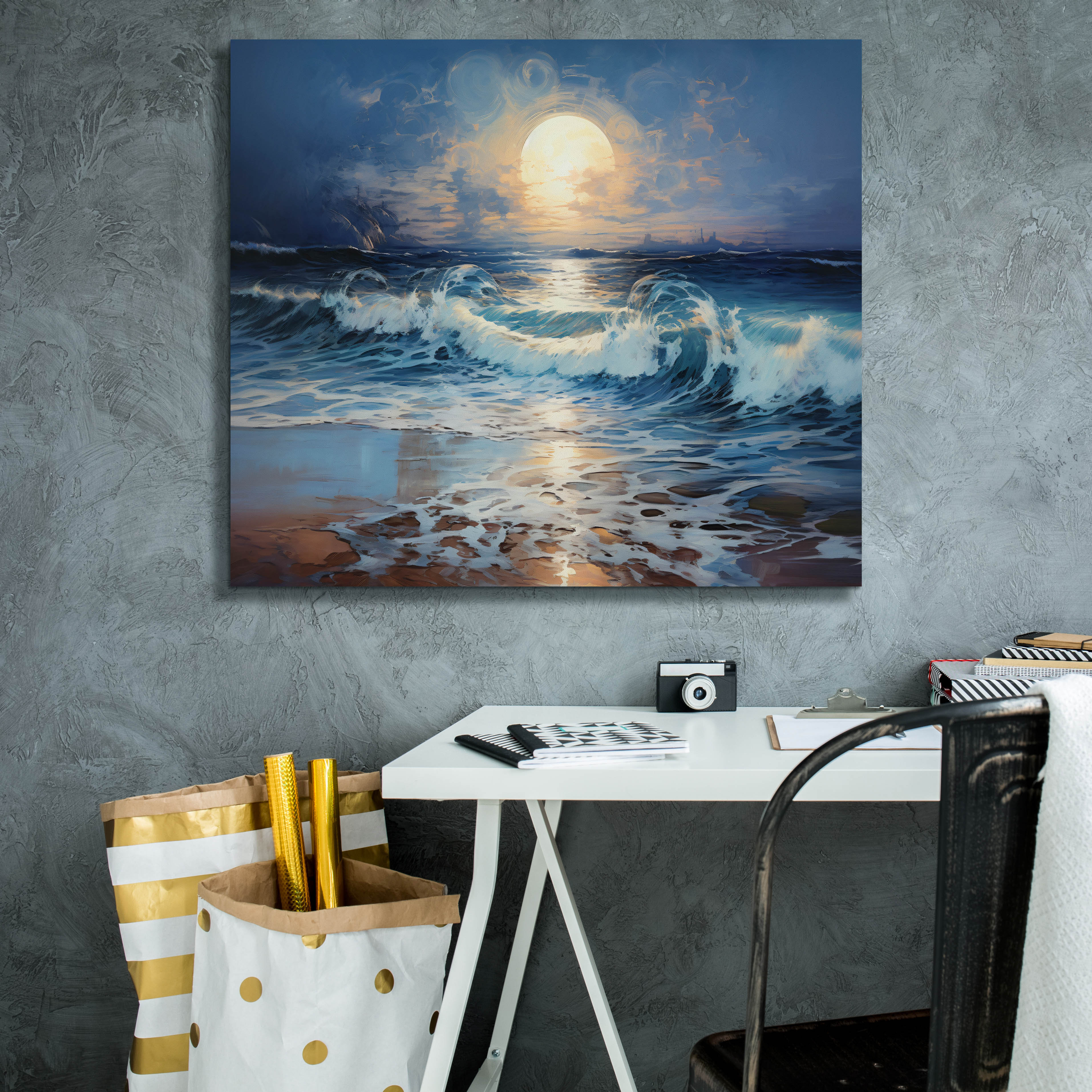 Highland Dunes 'High Tide Night' by r3darch0n Canvas Wall Art | Wayfair
