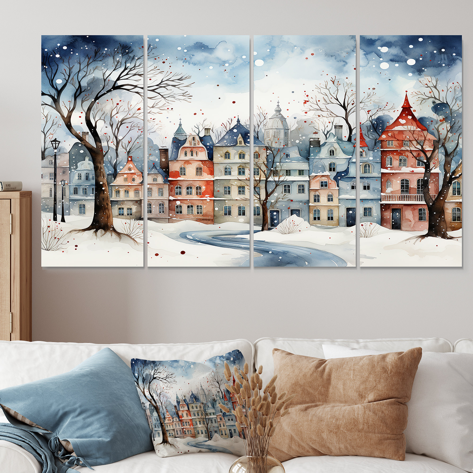 The Holiday Aisle® Christmas Village In Winter III - Winter Landscape 4 ...