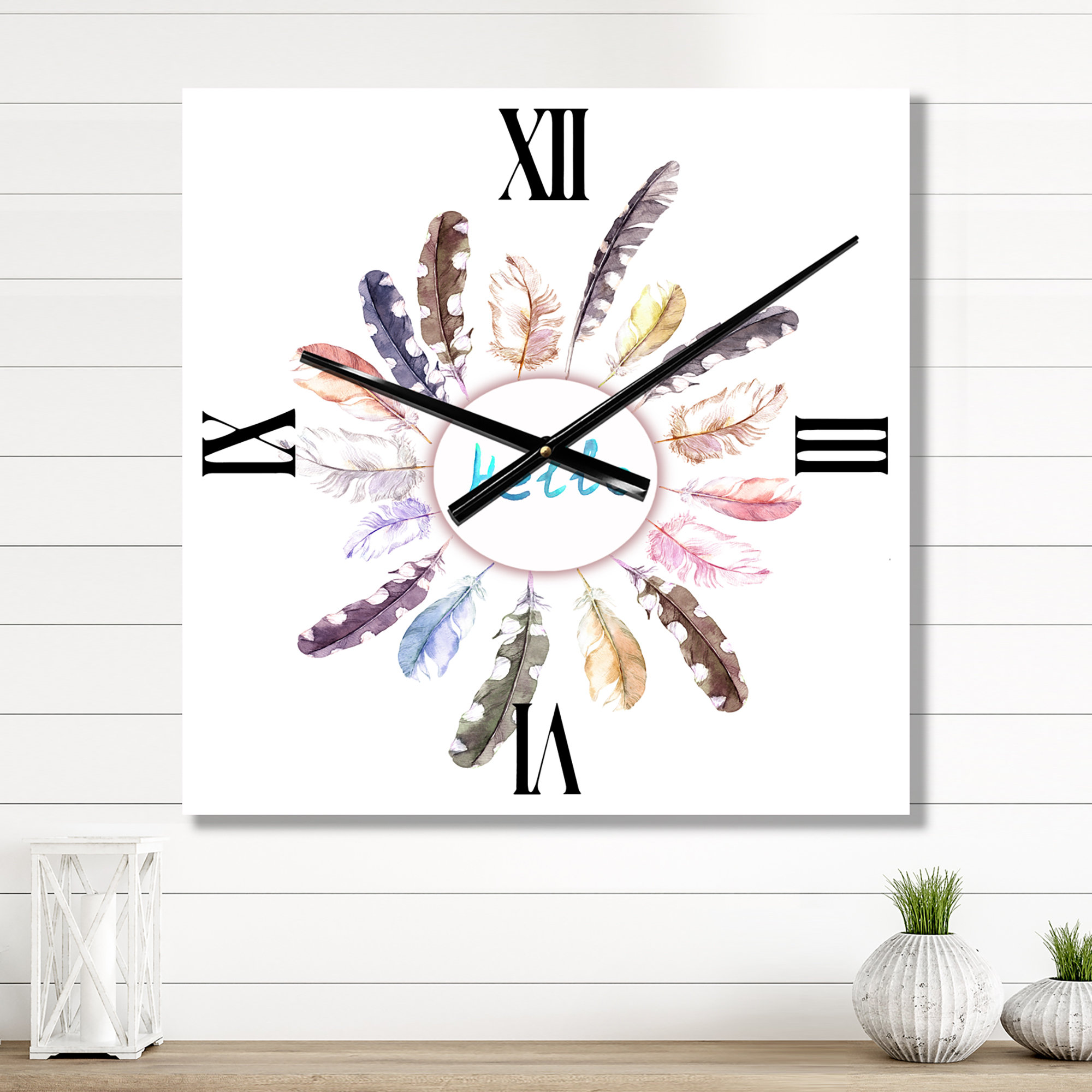 East Urban Home Vintage Round Wreath with Birds Feathers - Bohemian ...