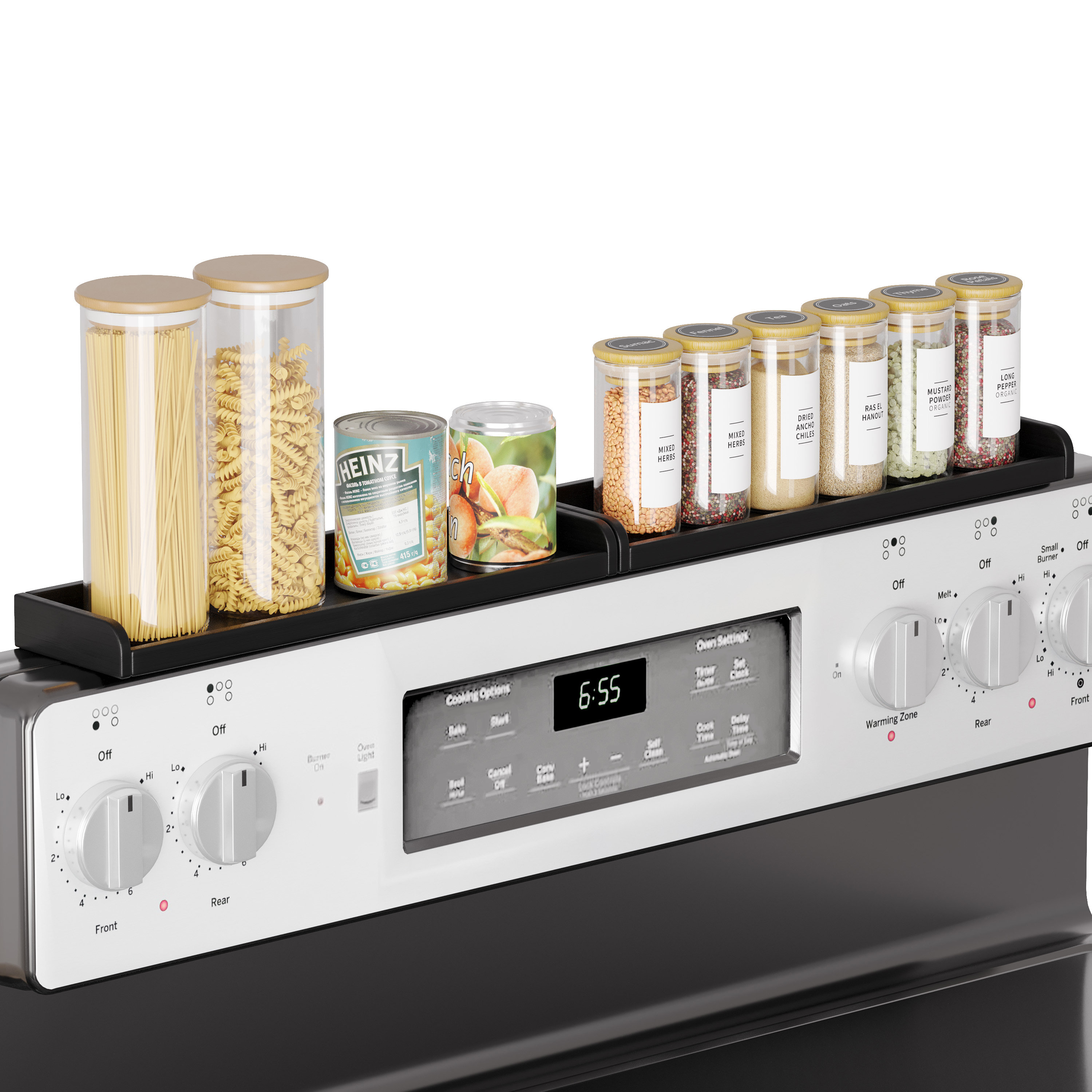 SpaceAid 30" Magnetic Bamboo Kitchen Shelf Organizer – Spice Rack for ...