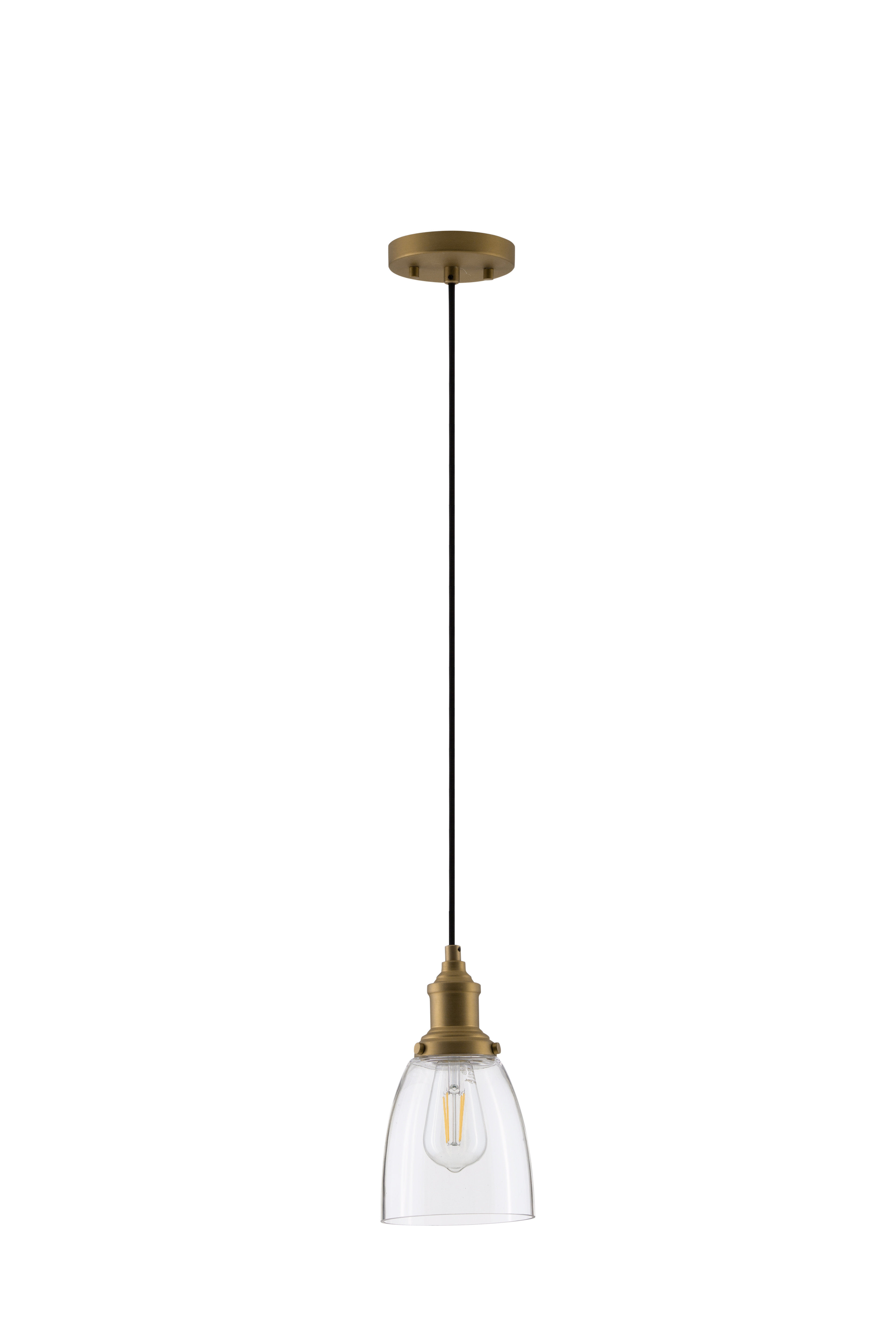 Longshore Tides Luminaire suspendu en laiton antique 1 lumière Sitkin ...