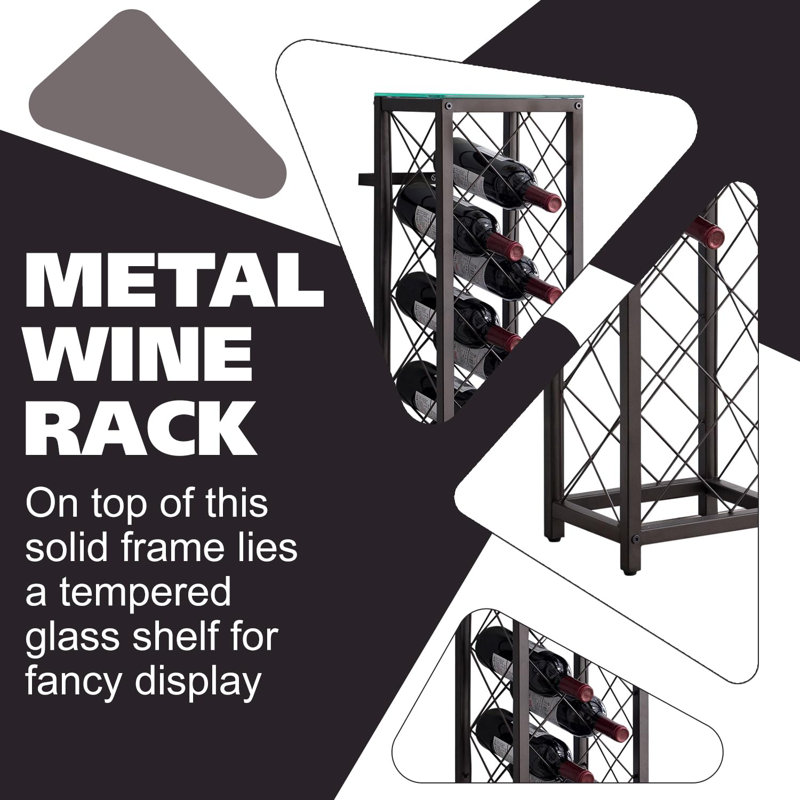 17 Stories Talladega Freestanding Floor Wine Rack Storage Tower - Metal ...