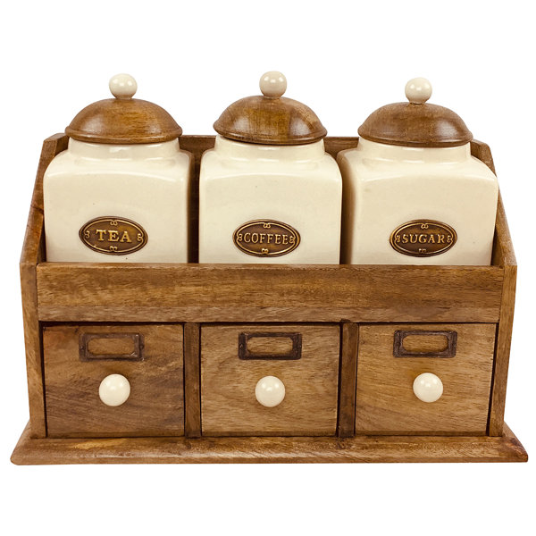 Three Posts Wood Jar - Set of 3 & Reviews | Wayfair.co.uk