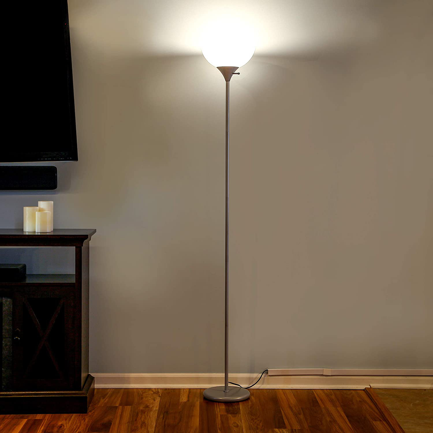 Brightech Sky Dome 72 in. Industrial 3-Way Dimming LED Floor Lamp with ...